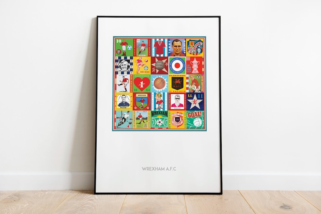 Wrexham Print - Wrexham AFC Poster - Pop Art - Retro Football Print ...