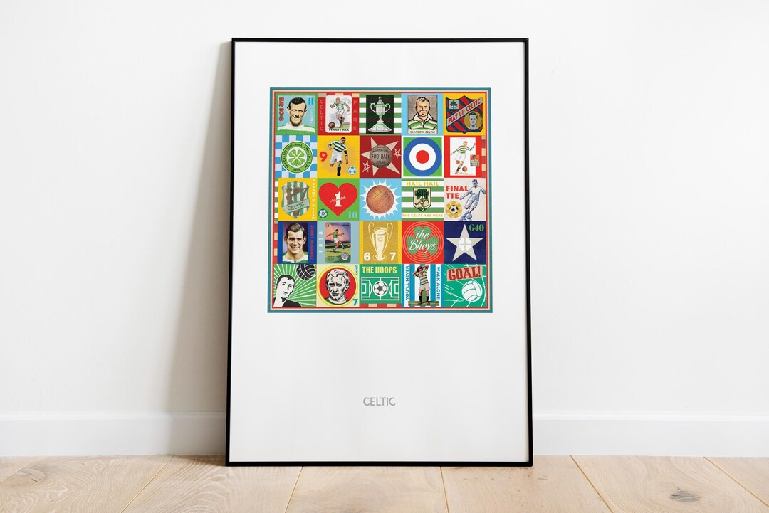 Celtic Print - Celtic Poster - Pop Art - Glasgow - Retro Football Print ...