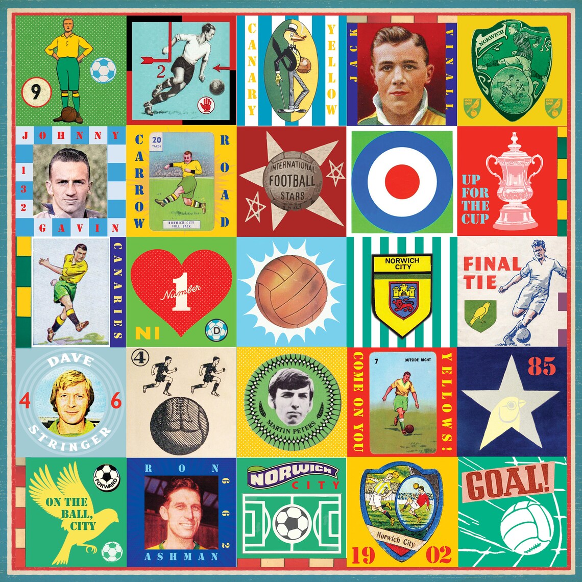 Norwich City Print Norwich Poster Norwich Print Pop Art Retro Football ...