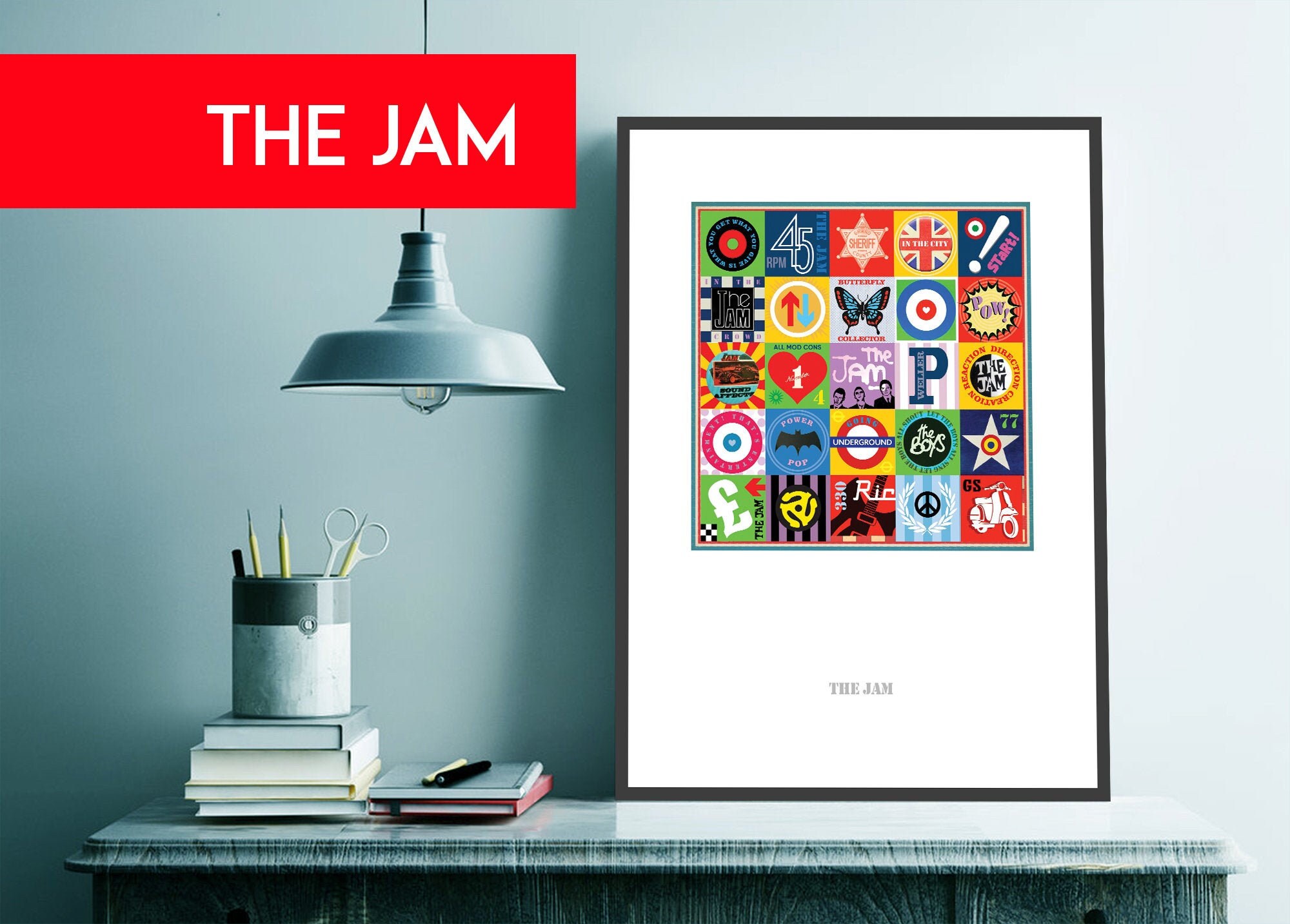 The Jam Poster Print Pop Art Paul Weller Music Art Print Mod Punk Soul ...