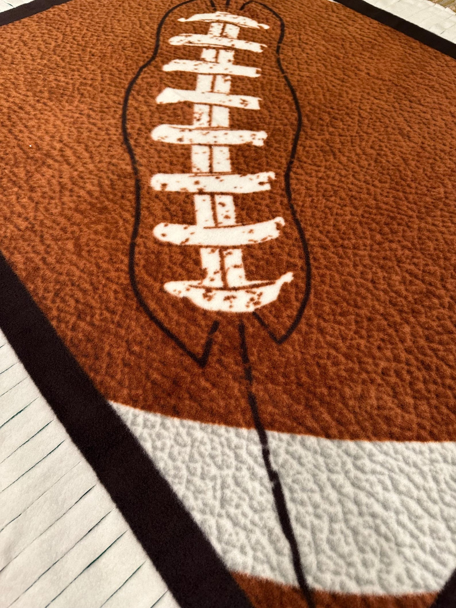 Handmade Football Fleece Blanket: Game Day Fan Gear 5ft X 4ft No Sew - Etsy