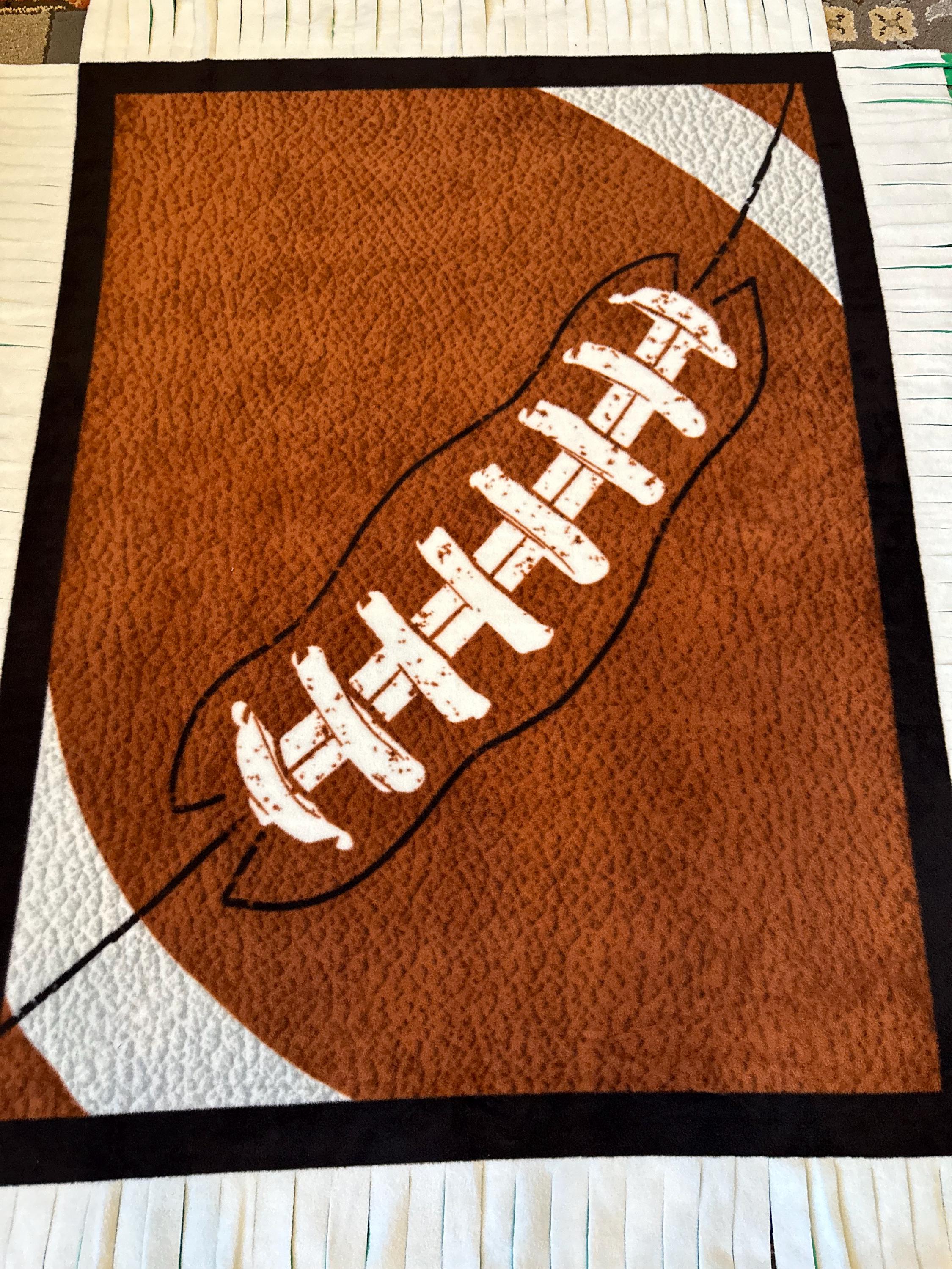 Handmade Football Fleece Blanket: Game Day Fan Gear 5ft X 4ft No Sew - Etsy