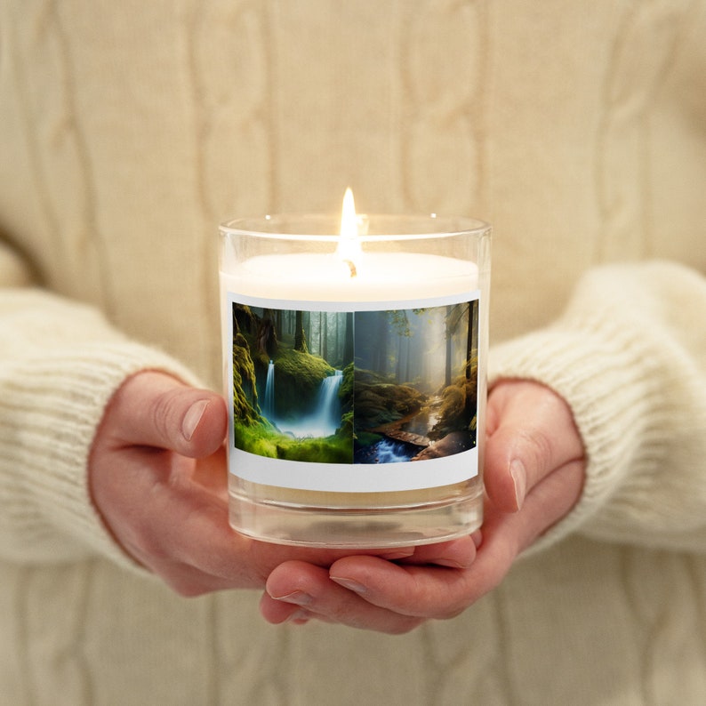 Enchanted Woodlands With Waterfall Glass Jar Soy Wax Candle - Etsy