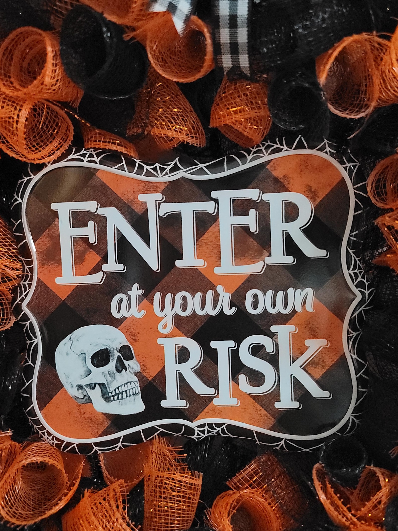 ENTER at Your Own RISK Halloween Wreath - Etsy