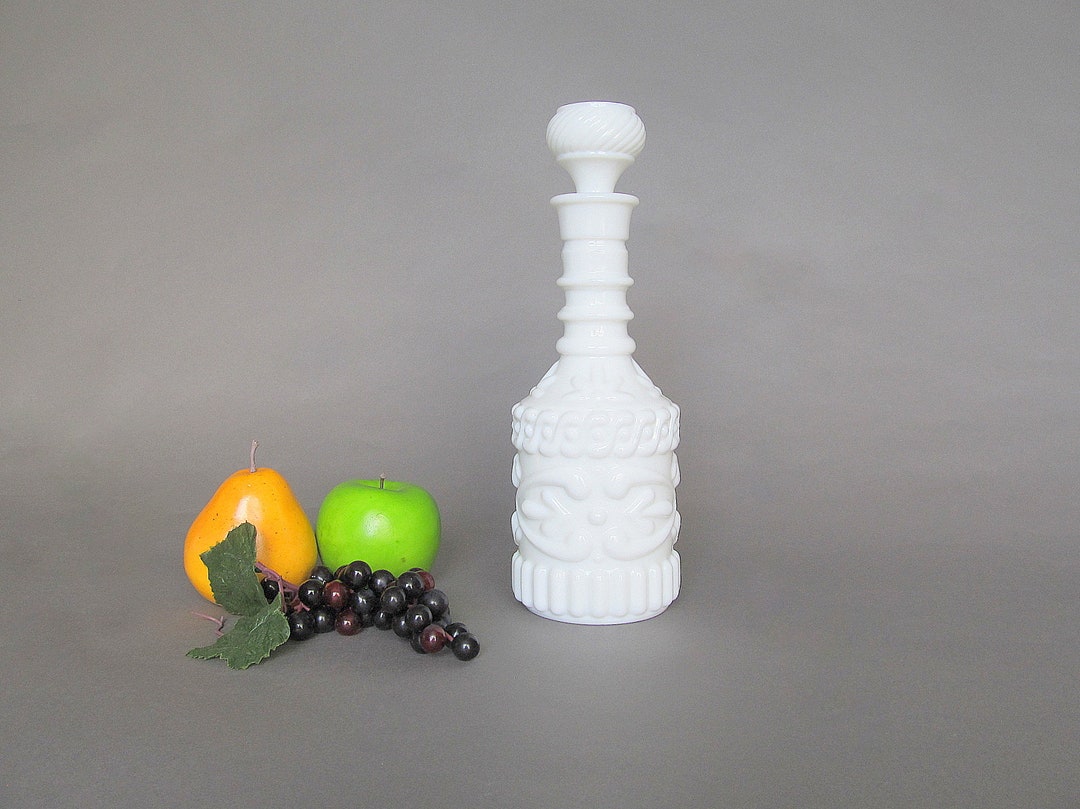 Milk Glass Decanter, Large White Bottle, Bar Decoration - Etsy