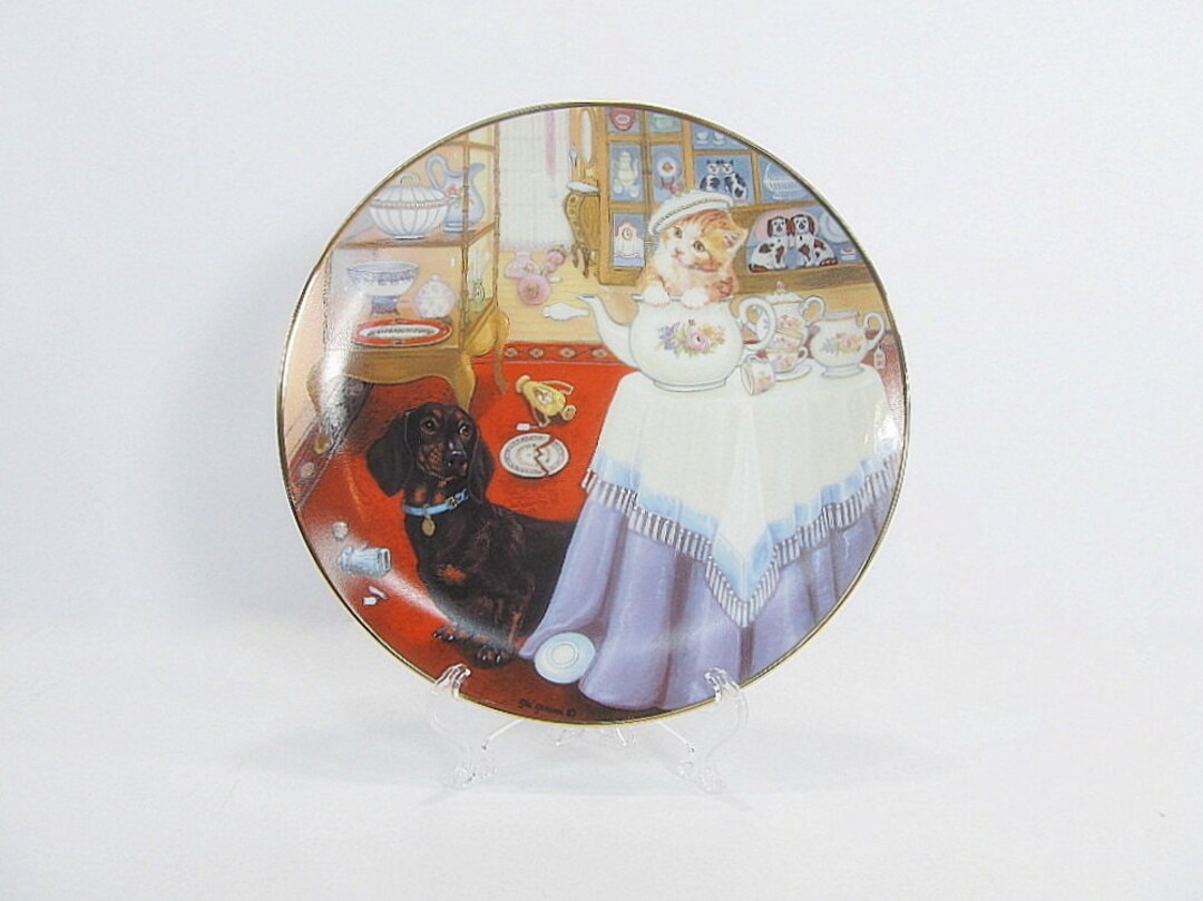 Vintage Kitten and Dog Collectible Plate, Little Shopkeepers - Etsy