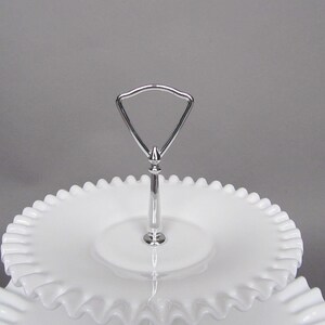 Vintage Two Tiered Plate Stand, Milk Glass Hobnail, Cupcake Display ...