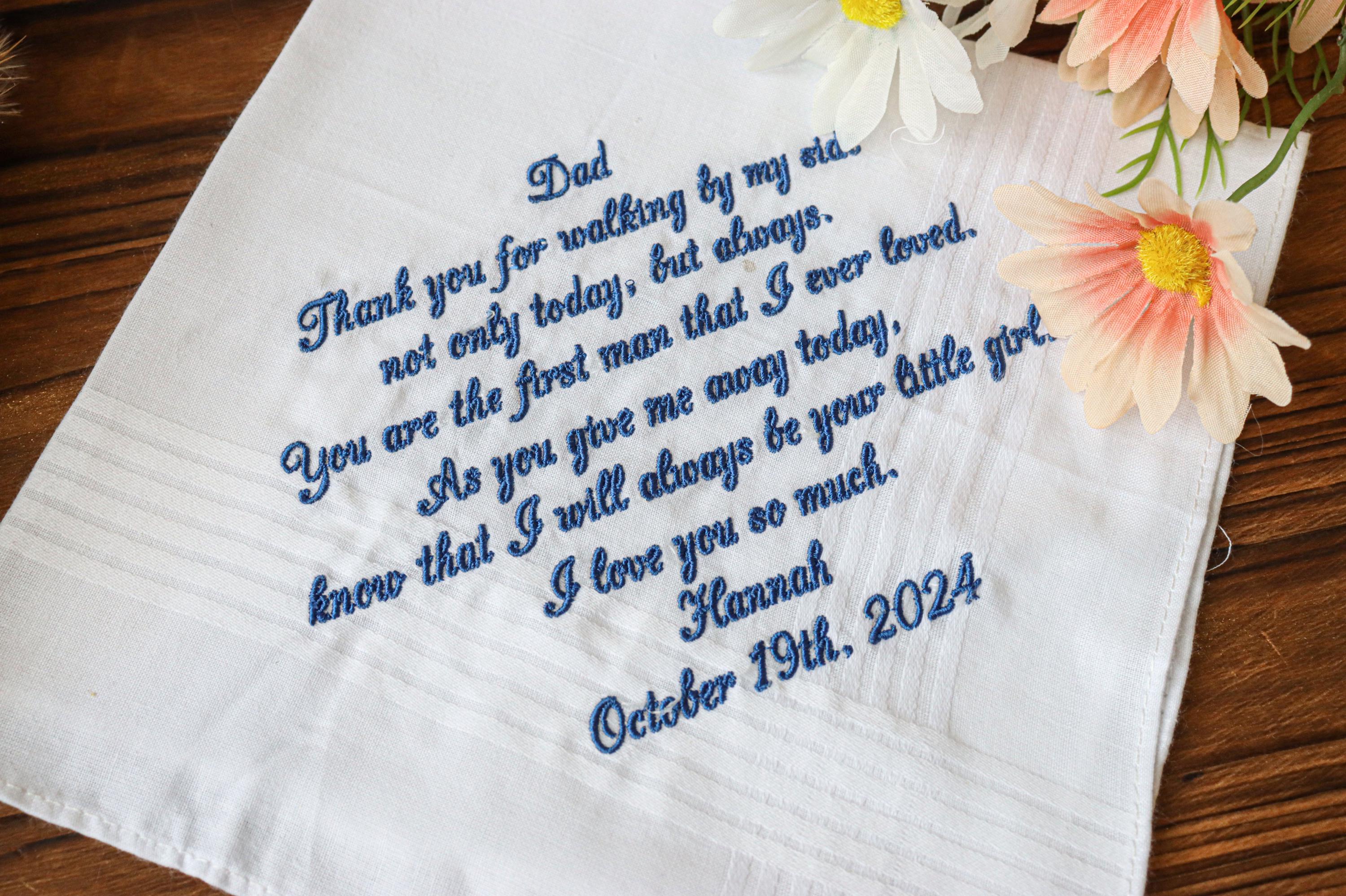 Personalized Embroidered Wedding Handkerchiefs, Creating Unique Wedding ...