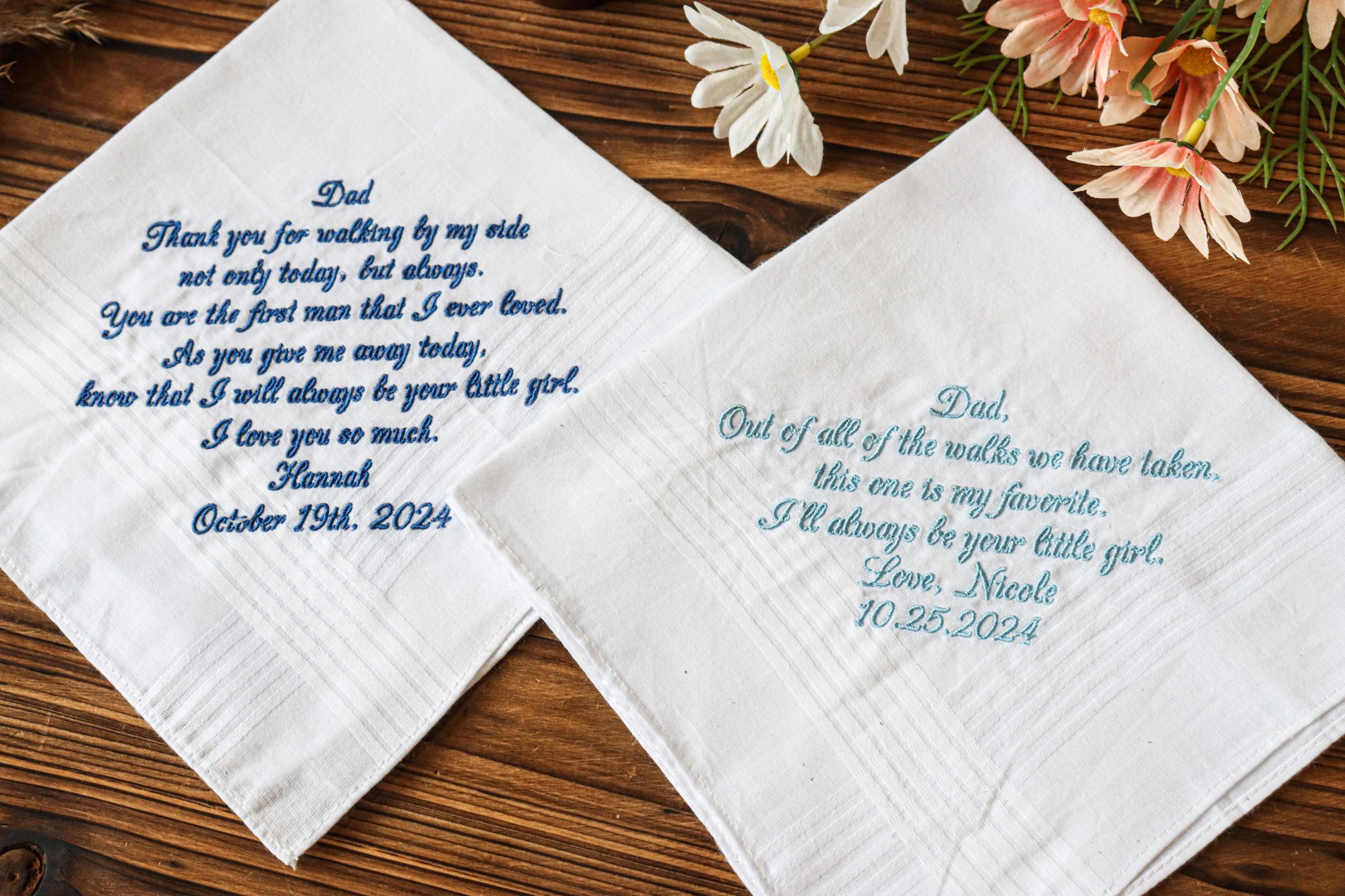 Personalized Embroidered Wedding Handkerchiefs, Creating Unique Wedding ...