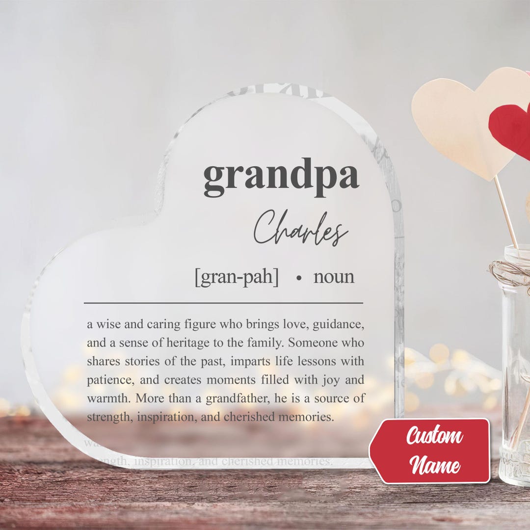 Personalized Heart Plaque for Grandpa, Custom Grandfather Gift ...