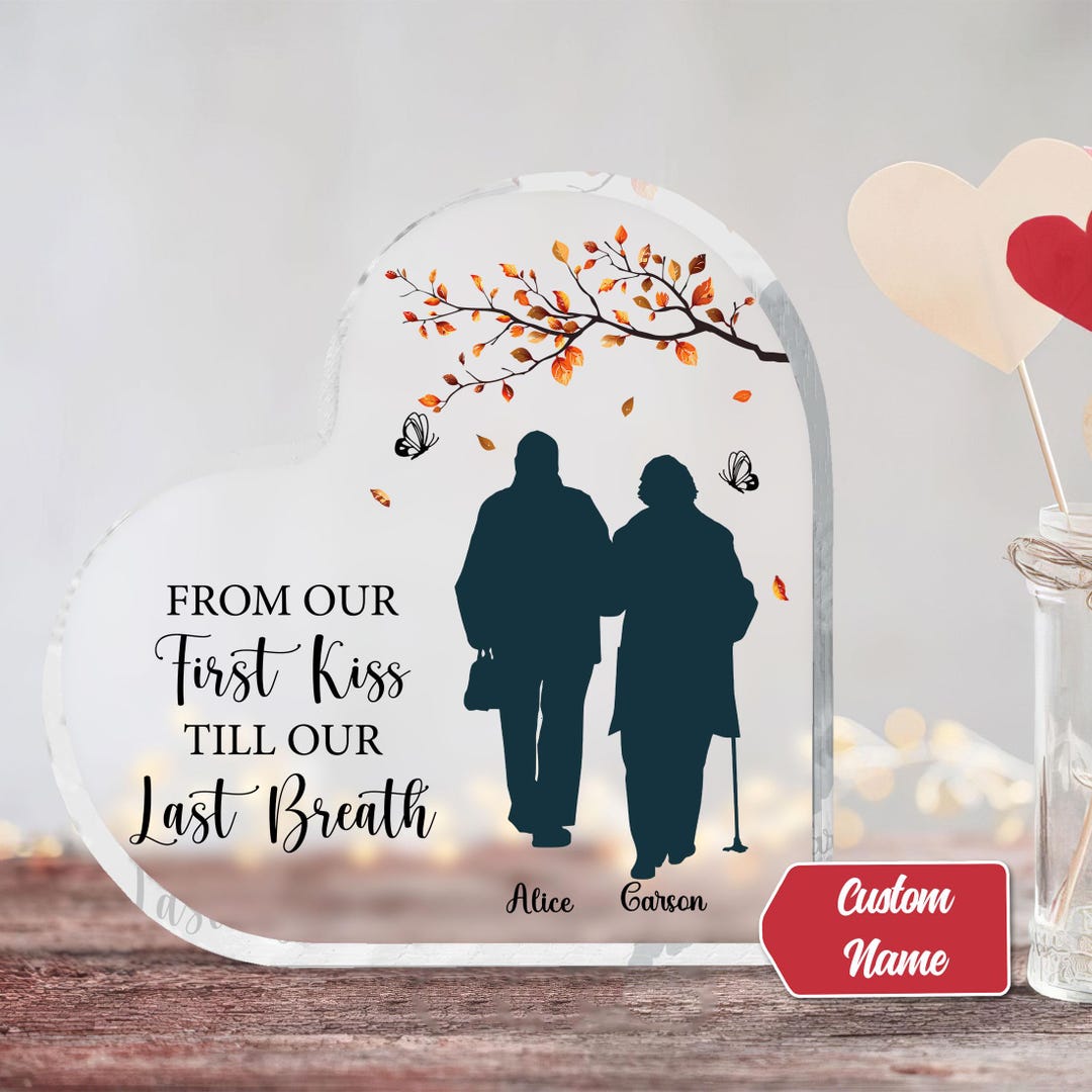 Personalized Couple Heart Plaque, From Our First Kiss Till Our Last ...