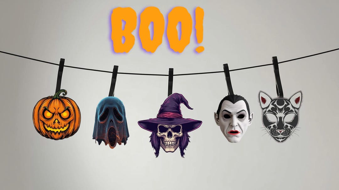 Printable Halloween Masks: DIY Costume Party Masks (PDF Bundle) - Etsy