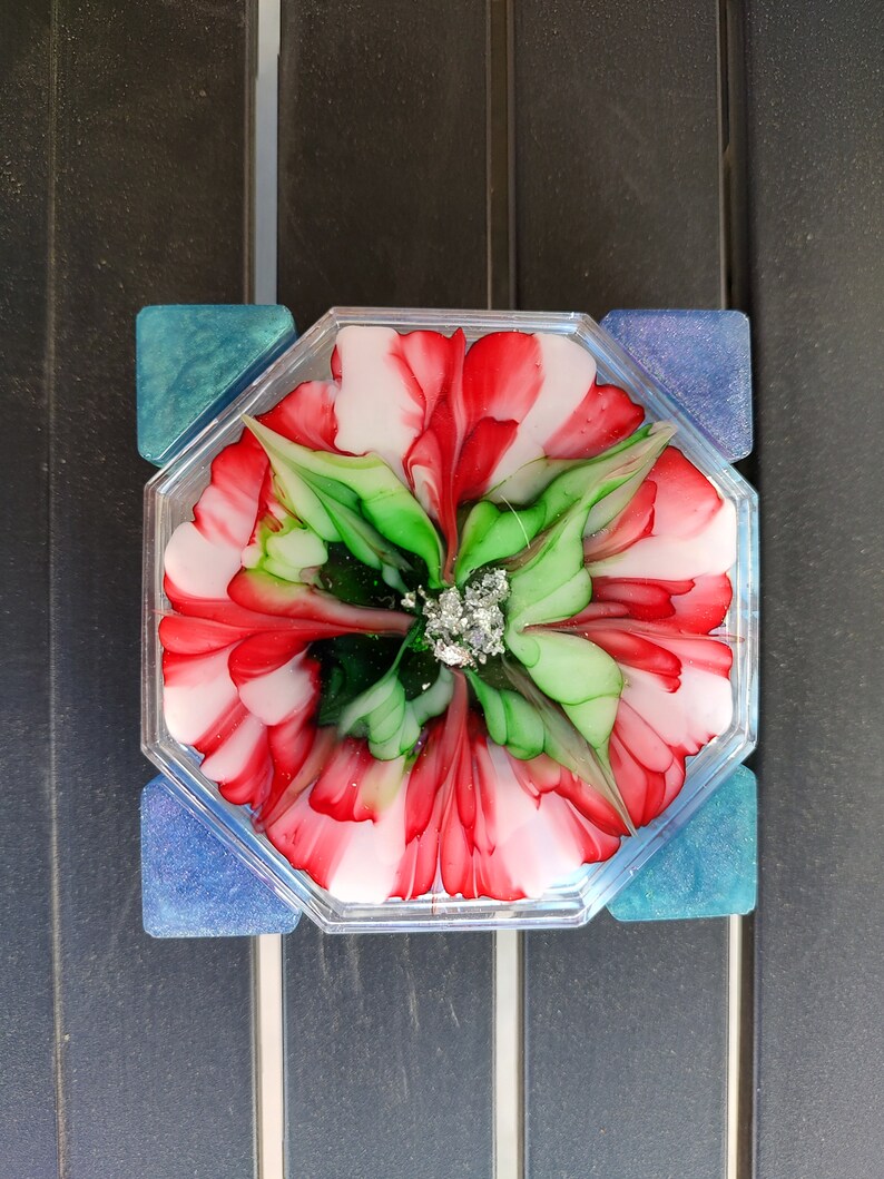Handmade Resin Bloom Coaster Set and Holder - Etsy