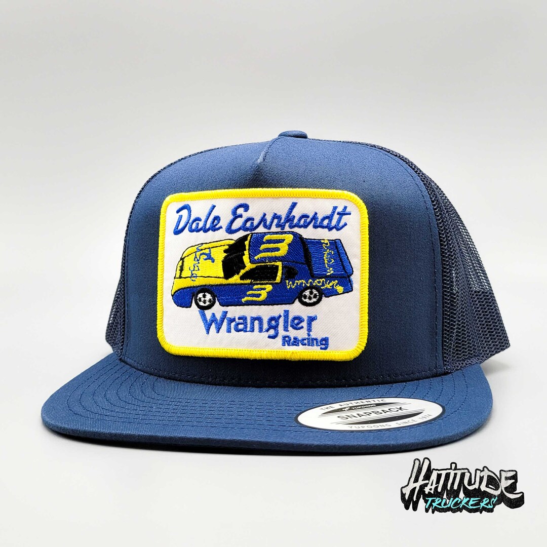 Dale Earnhardt Wrangler Racing Nascar Retro-style Trucker on a Navy ...