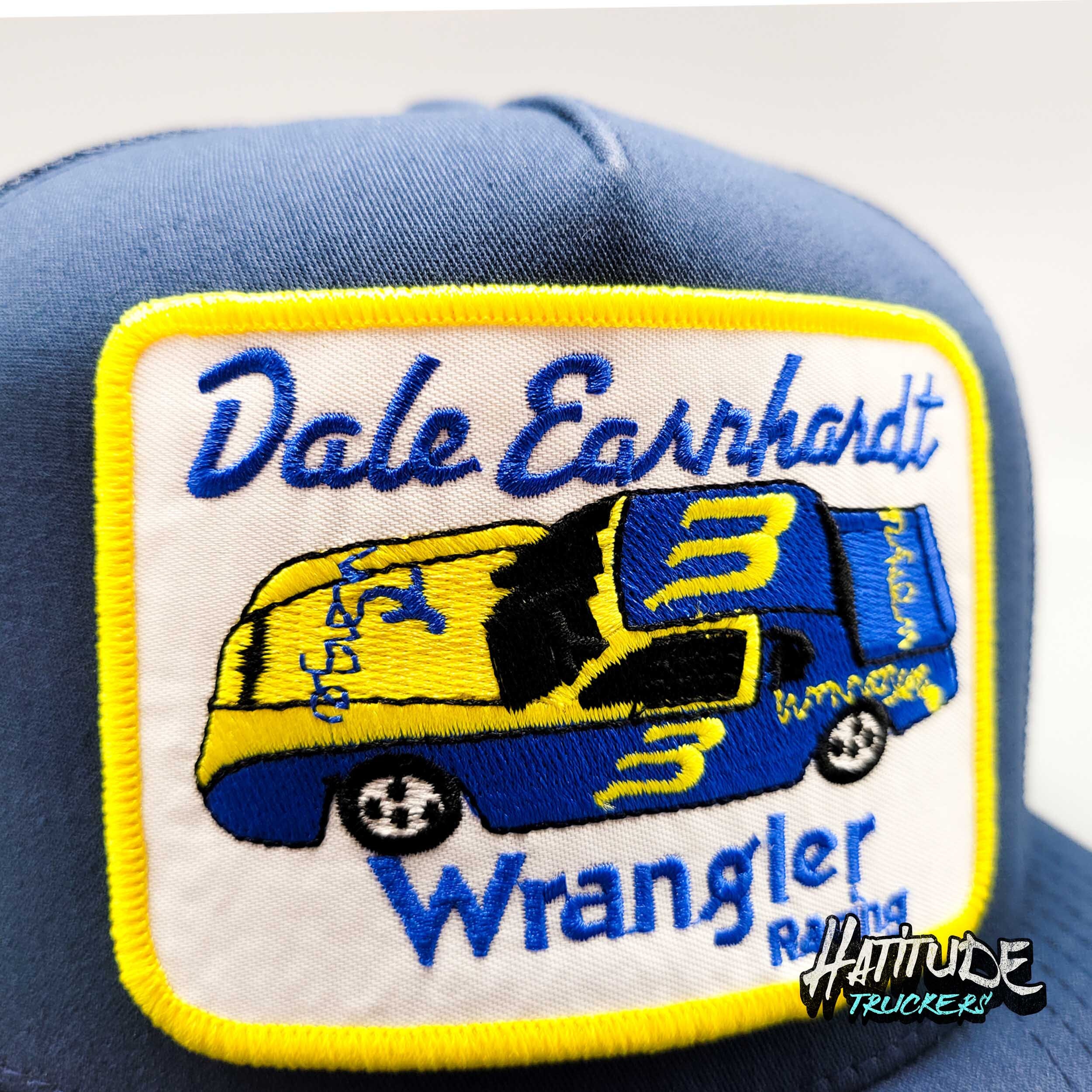 Dale Earnhardt Wrangler Racing Nascar Retro-style Trucker on a Navy ...