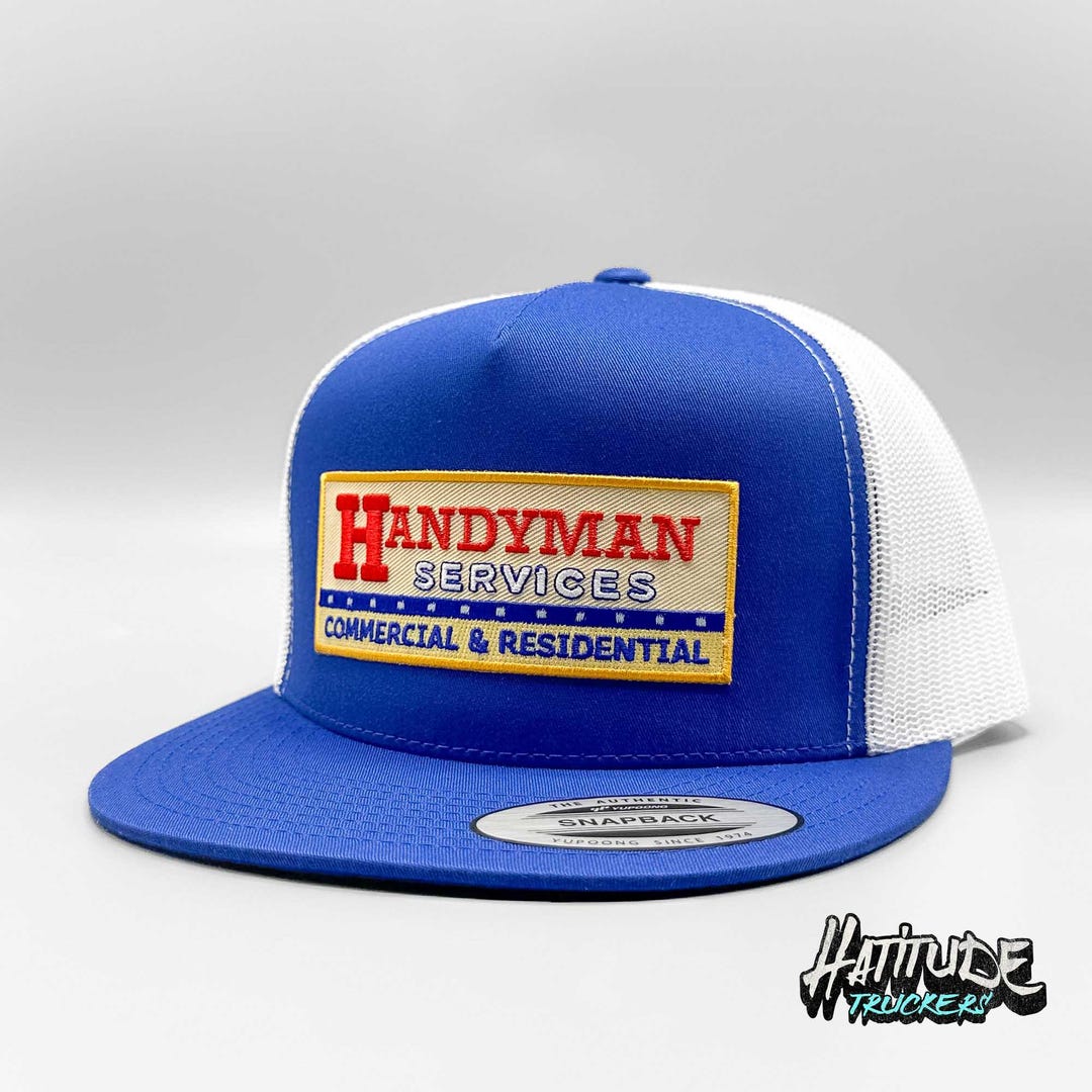 Handyman Services Retro-style Trucker on a Royal With White Mesh ...