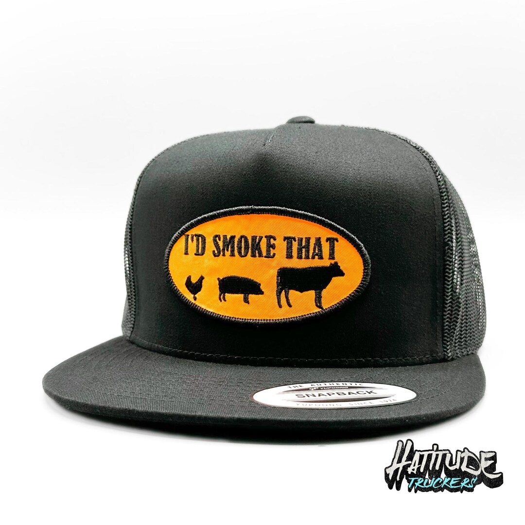 I'd Smoke That Patch on an All Black Yupoong 6006 Flat-billed High-crown - Etsy