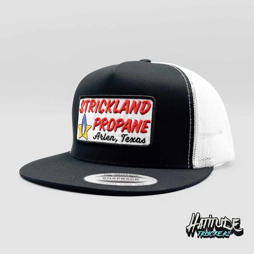 Strickland Propane Retro-style Trucker on a Black With White Mesh ...