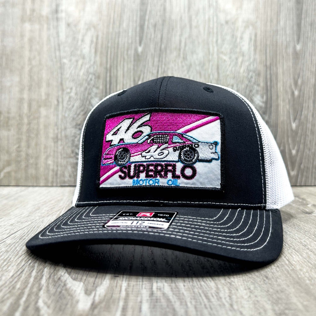 Superflo 46 Racing Hat on Black With White Mesh Richardson 112 Mid ...