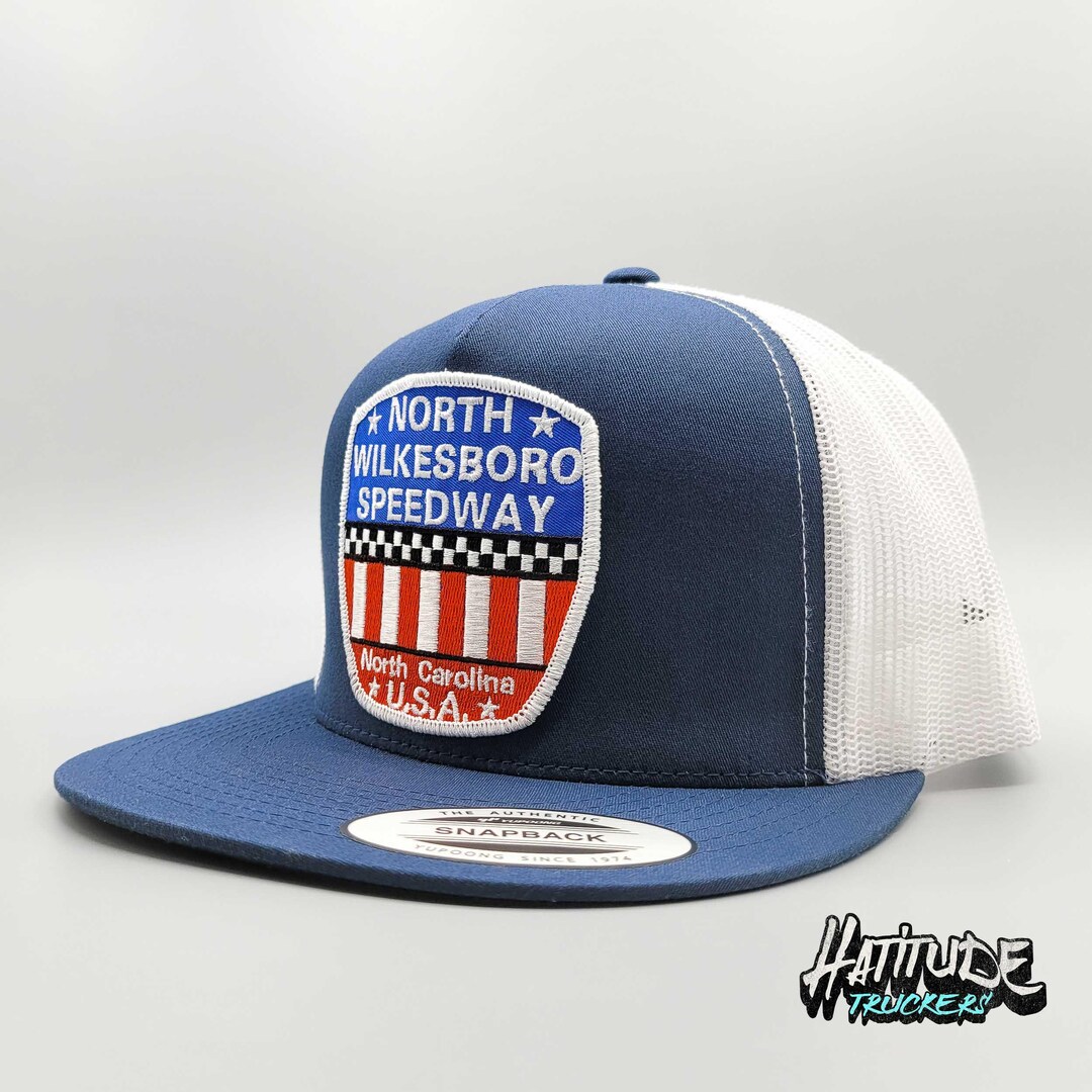 North Wilkesboro Speedway Nascar Patch on a Navy With White Mesh ...