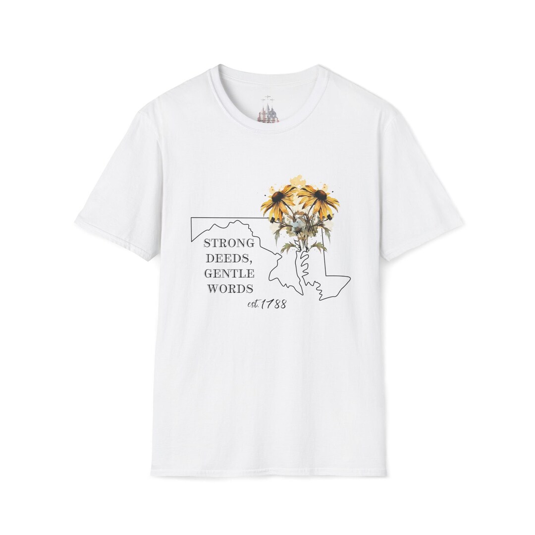 Maryland State Outline With State Flower, Motto, Est. Year - Etsy