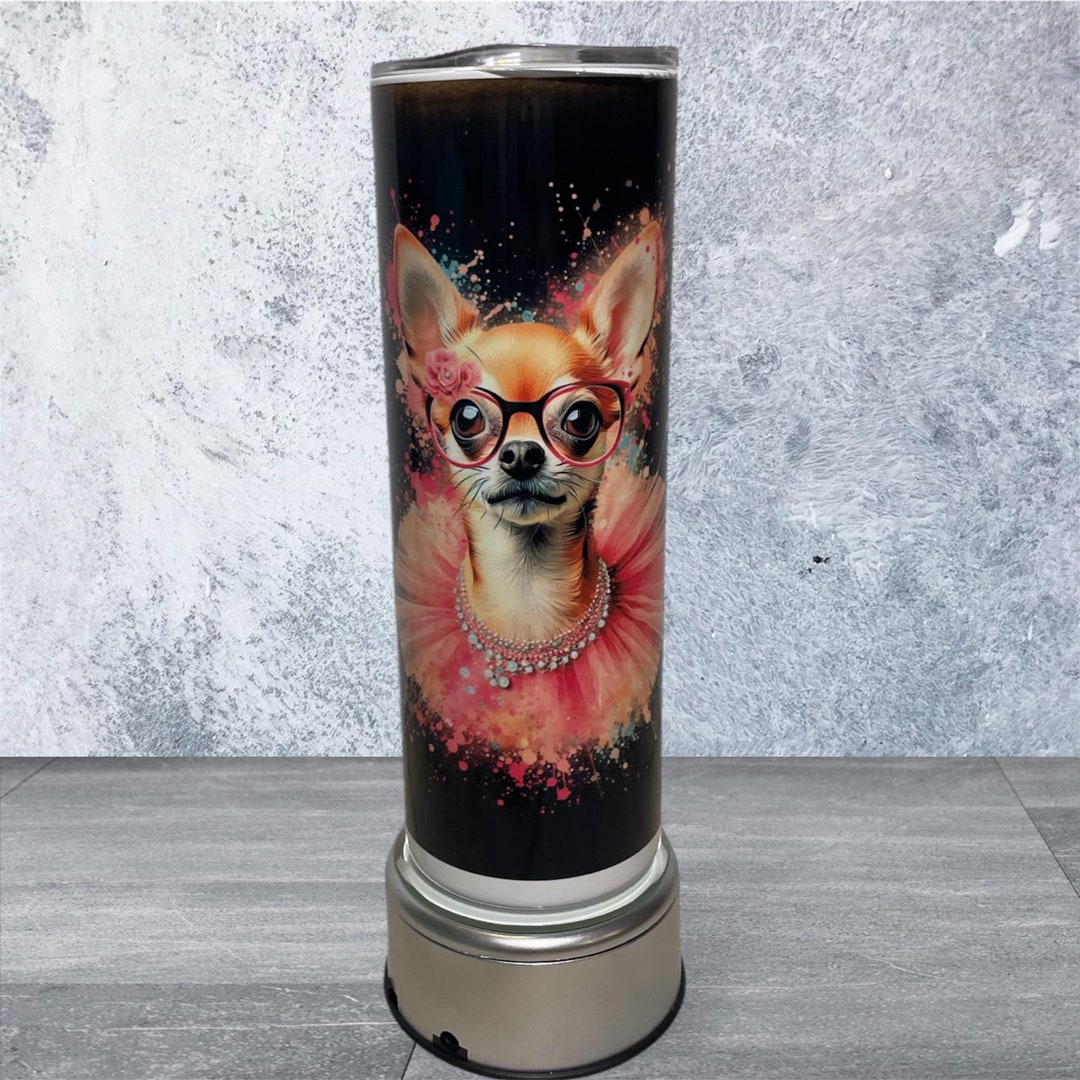 Chihuahua Art Tumbler - Dog Mom Travel Mug - Chihuahua Mug - Chihuahua ...