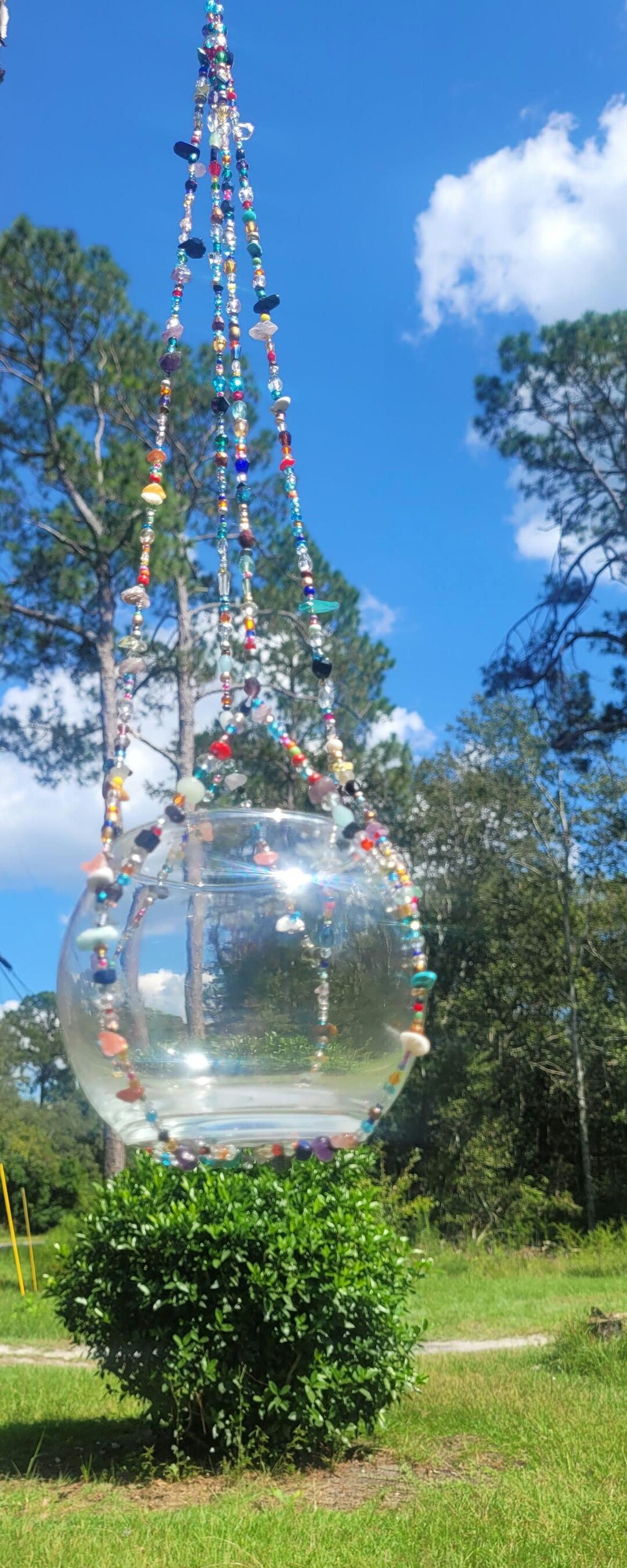 HANDMADE BEADED PLANTER Glass Beaded Hanging Planter, Propogation ...