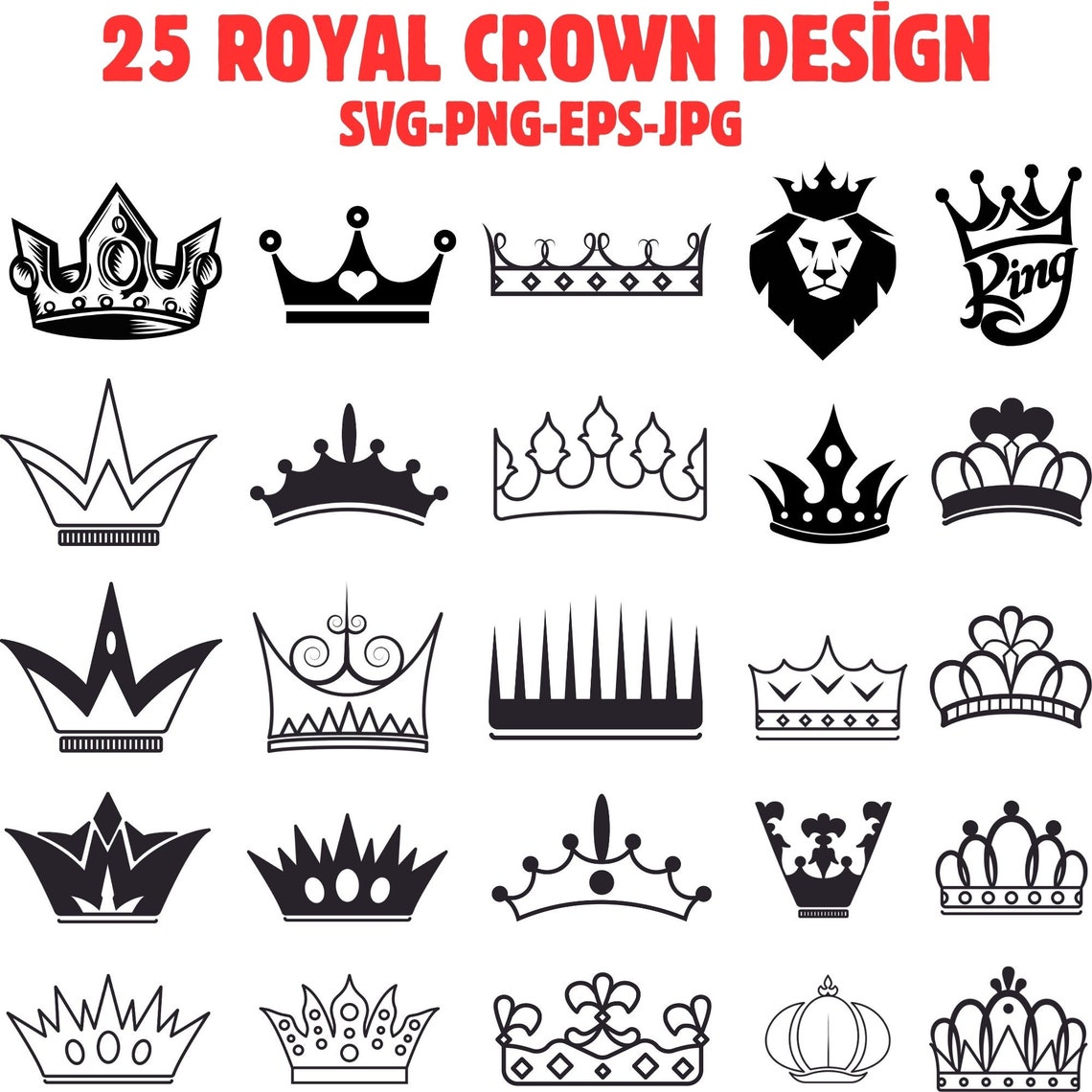Royal Crown Svg File, King Crown SVG, Queen Crown SVG, Princess Tiara ...
