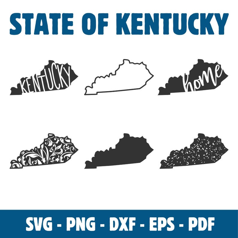 US States SVG | Kentucky State SVG | Commercial Use America Chart ...