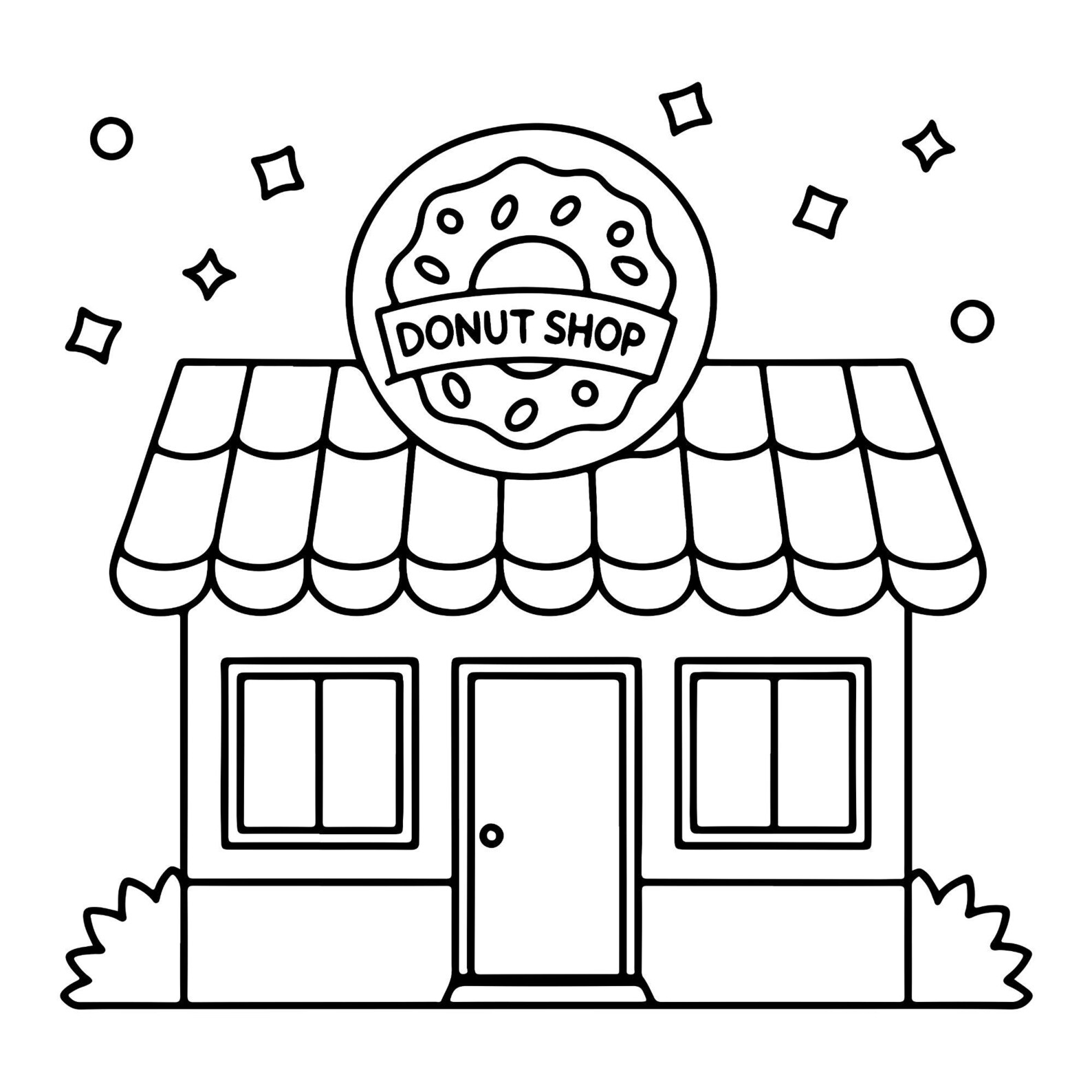Cute Store Coloring Pages | Fun and Beautiful Coloring Art for Kids ...