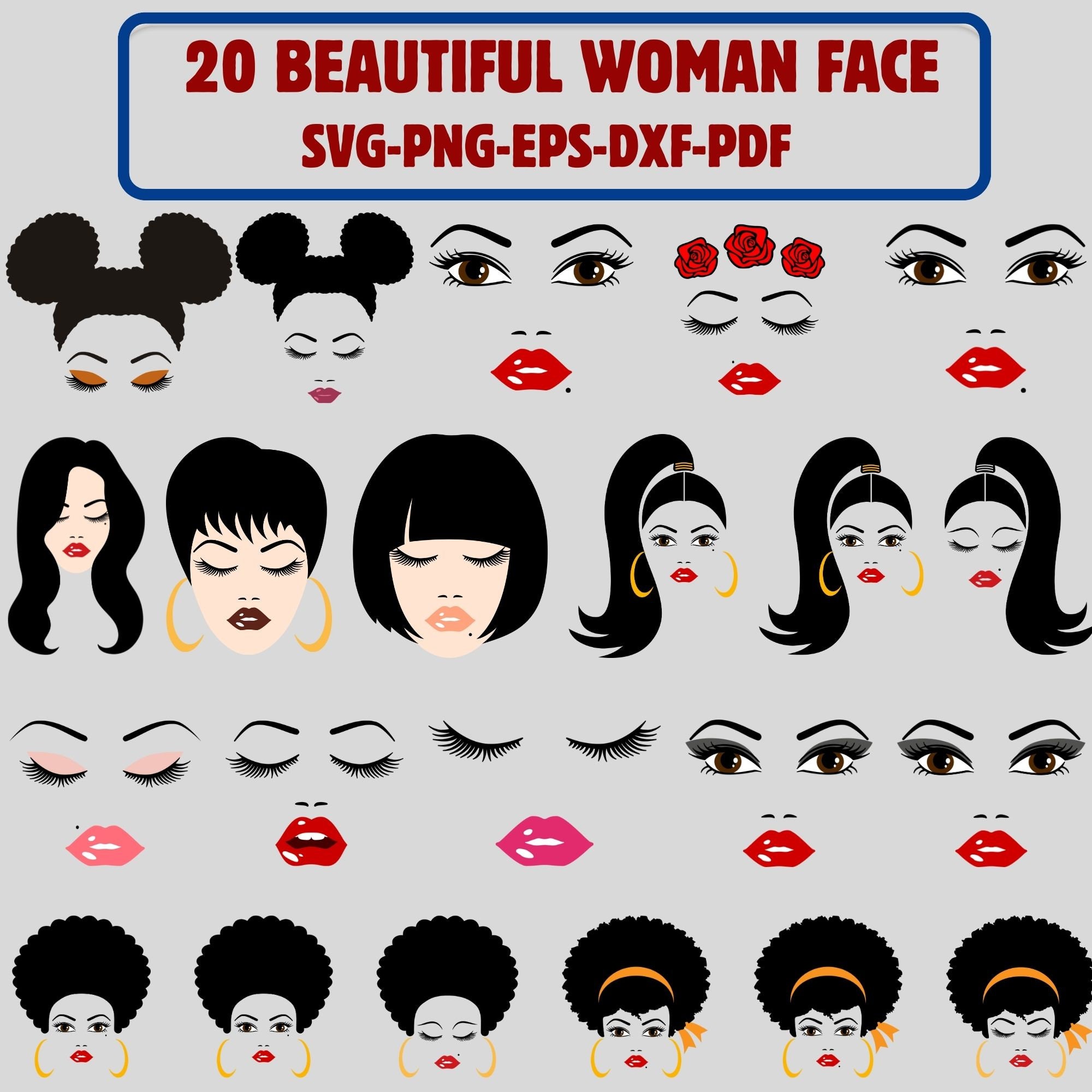 Makeup Bundle Svg,lipstick Svg, Eyebrow Svg, Eyelash Svg, Hairdresser ...