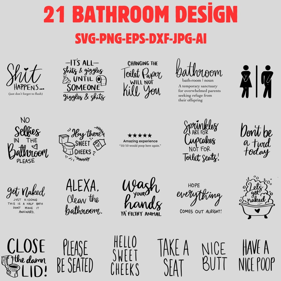 Bathroom Bundle Svg,bathroom Quote,restroom Svg,potty Dance Svg ...