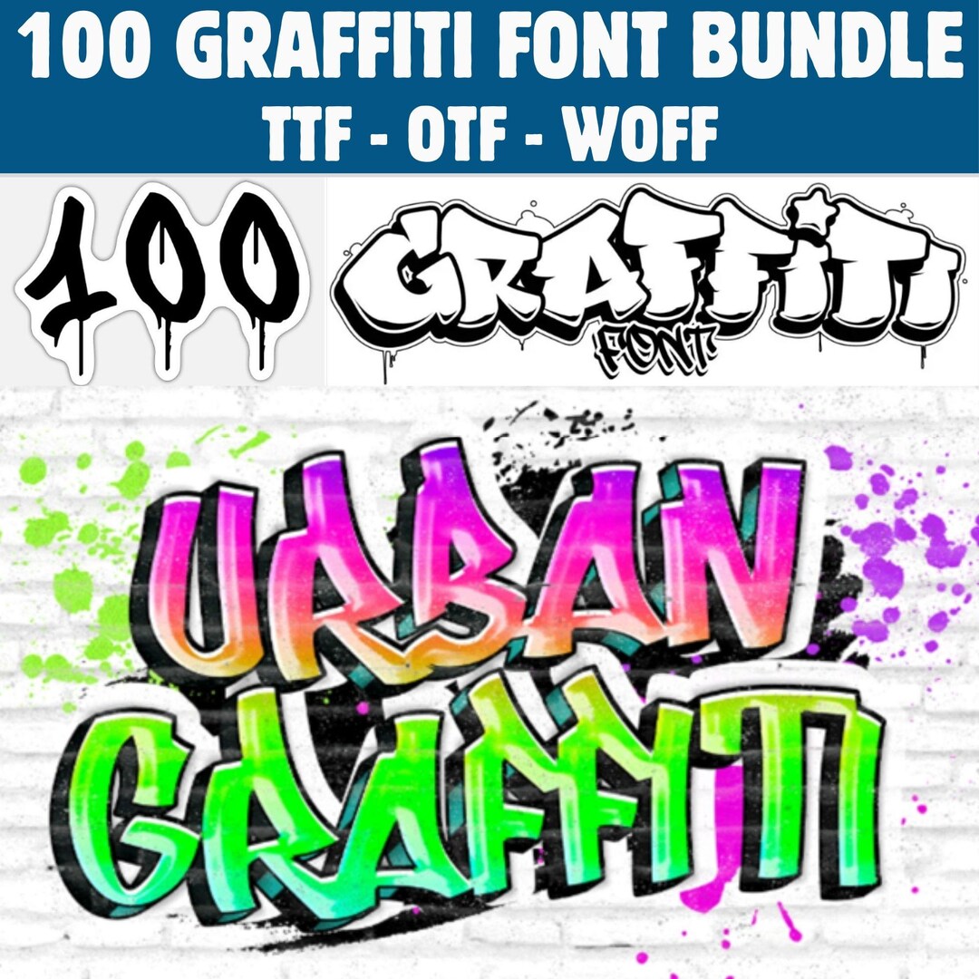 Buy 100 Graffiti Font Designs: Urban Alphabet (digital Download) , Mega ...