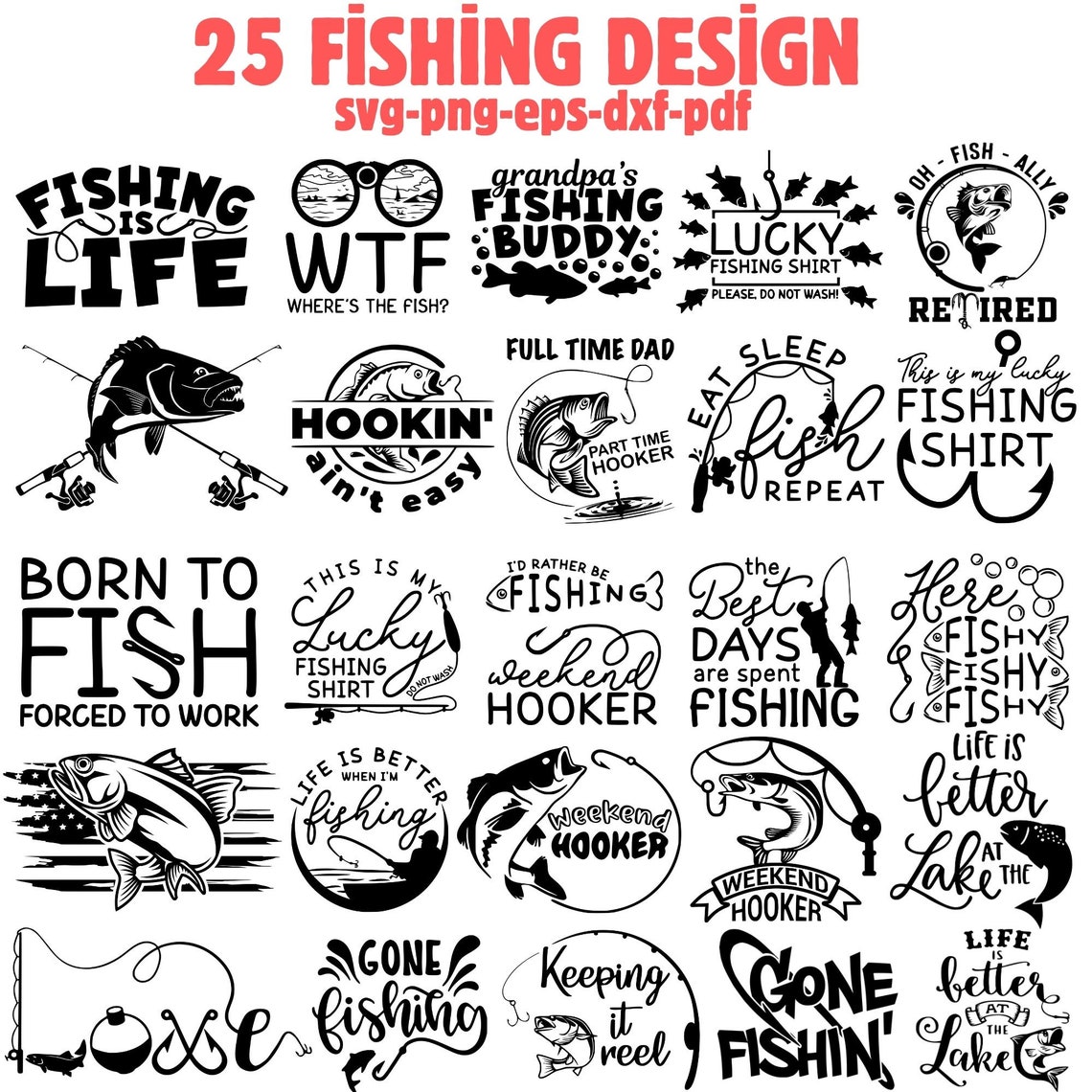 Fishing Svg, Fishing Themed Designs, Fishing Svg Bundle, Fishing Svg ...