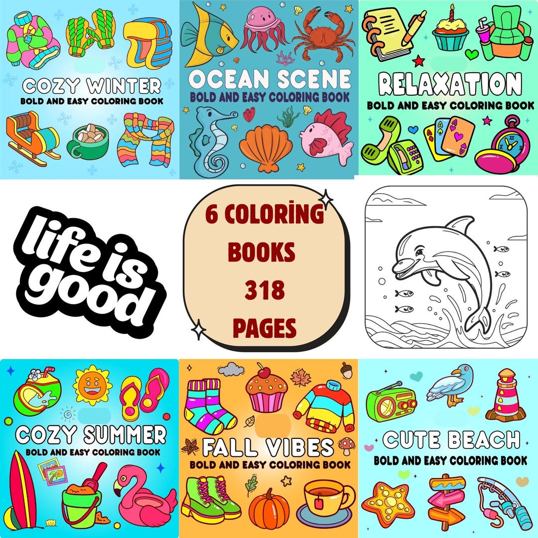 Coloring Book Bundle,cozy Theme Coloring Page,coloring Book Bundle ...