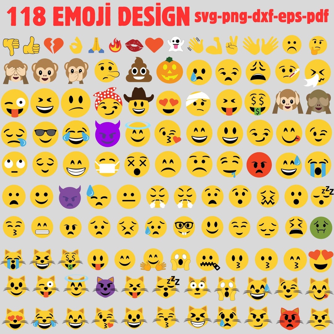 Emoji Svg, Emoji Svg Packet, Emoji Png Files, Emoji Clipart, Emojis Svg ...