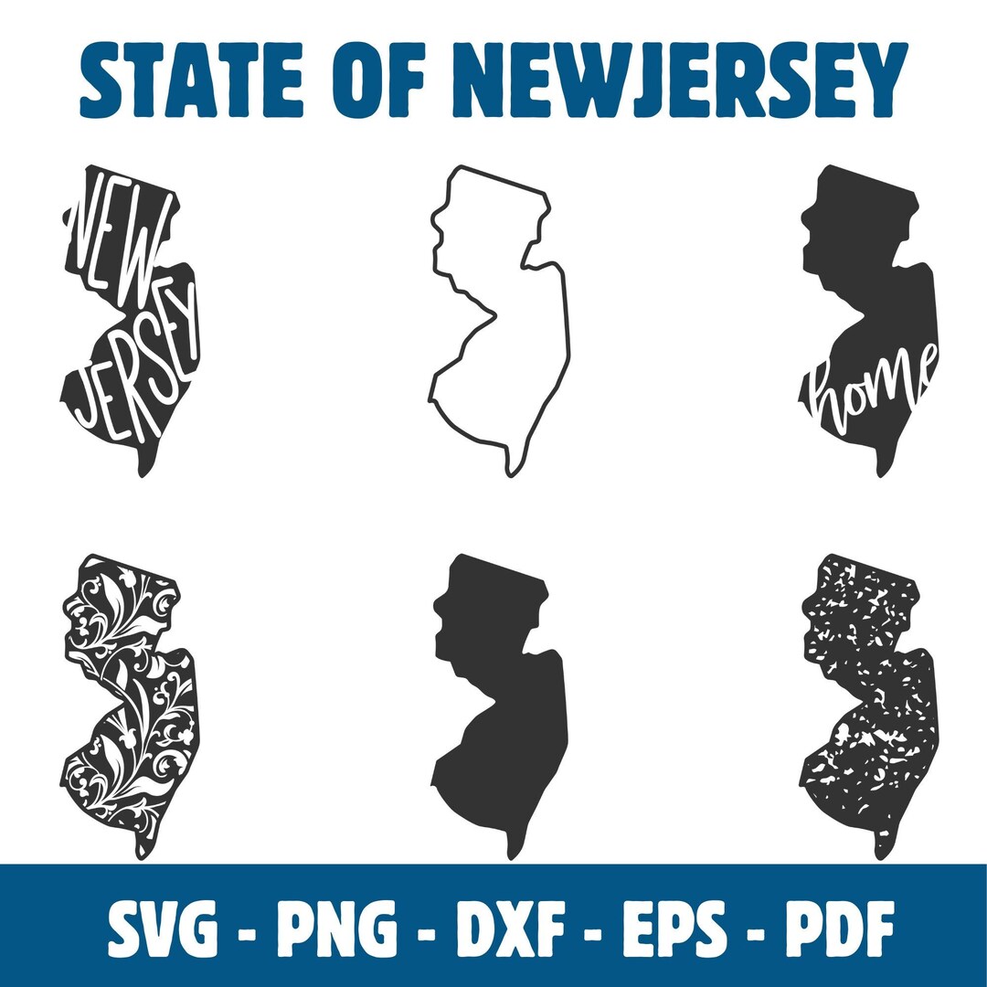 New Jersey State SVG: Commercial Use America Chart (digital Download ...