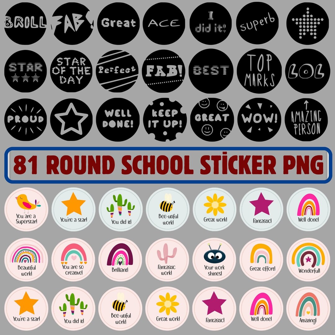 Round School Sticker,round Stickers,round Stickers,round Sticker Png ...