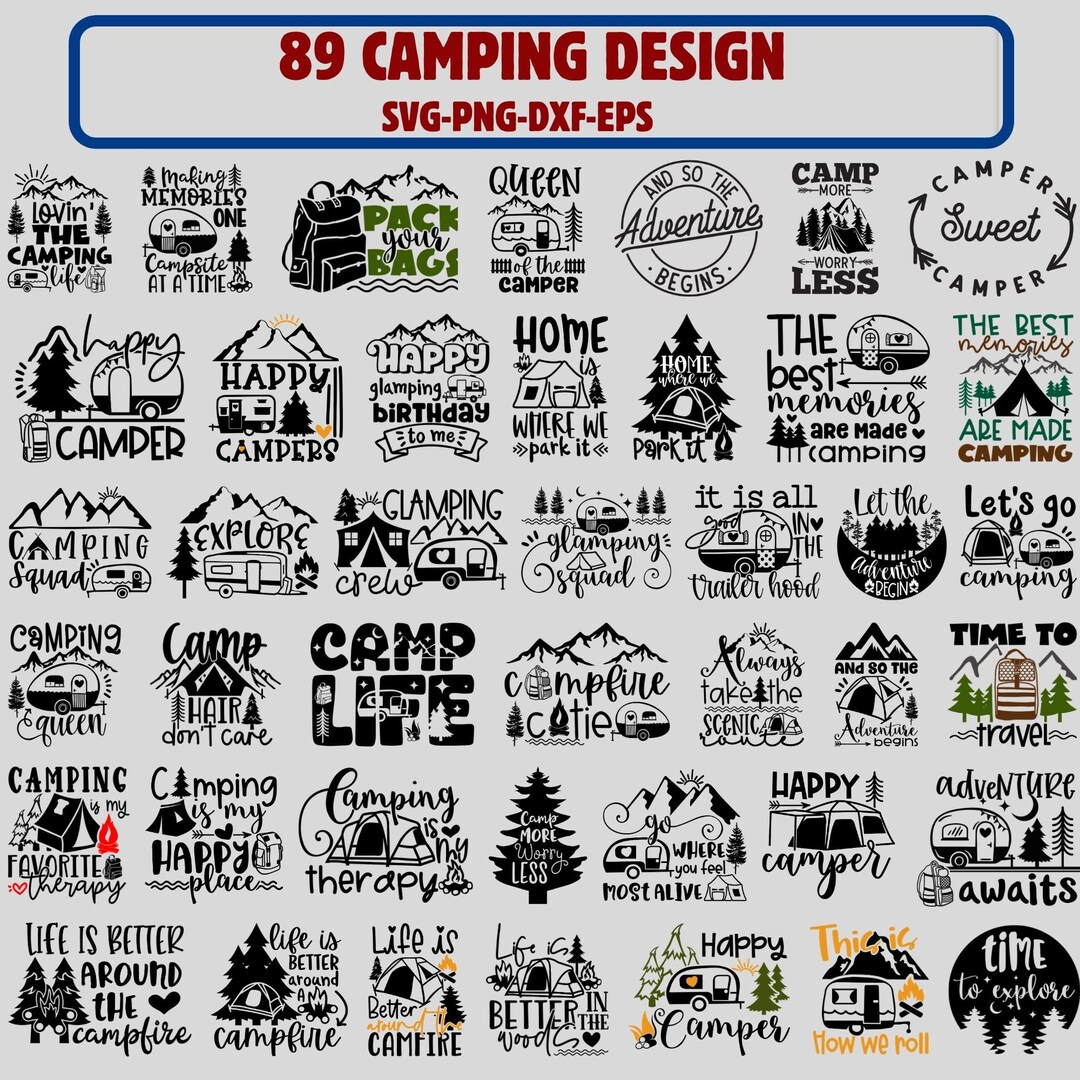 Camping Bundle SVG, Camp Life, Camping Svg, Camping Shirt, Commercial ...