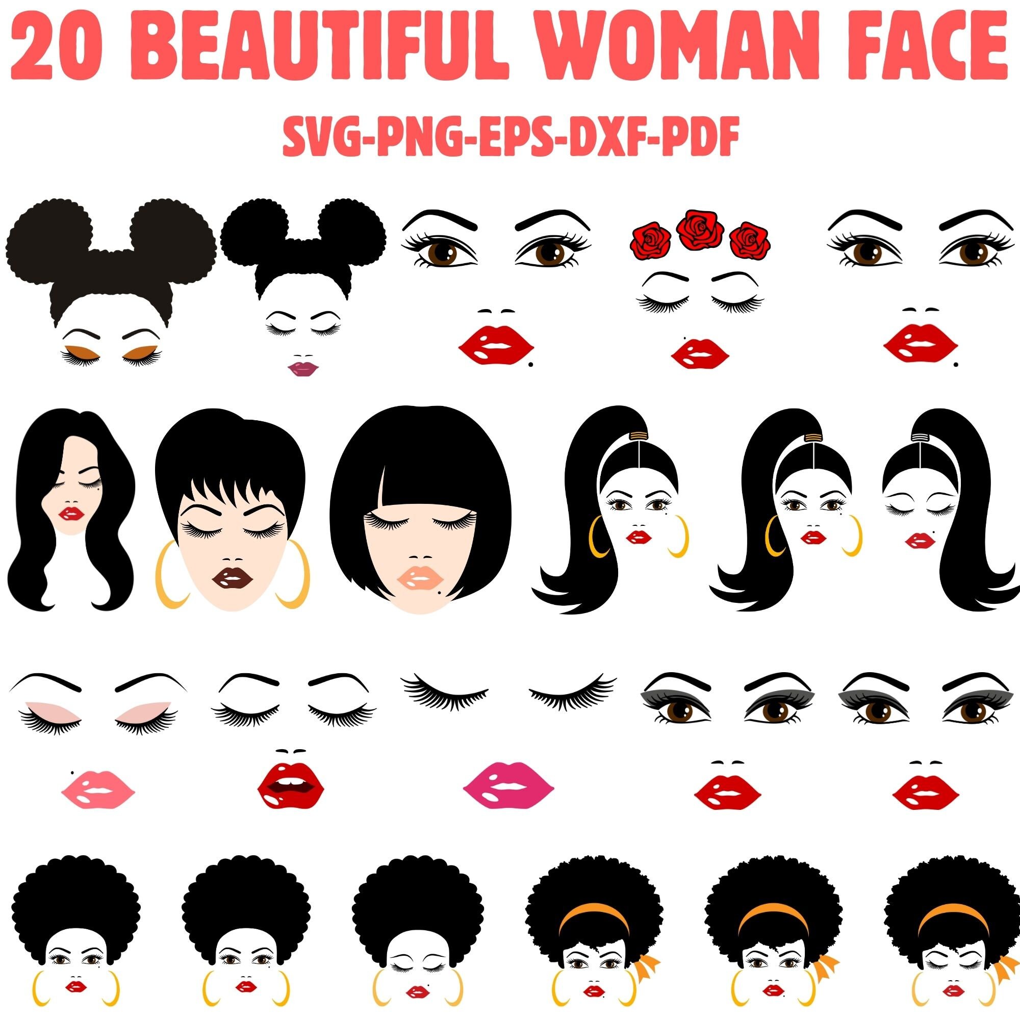 Cricut Svg, Woman Face Cut, Beautiful Woman Face, Woman Face Svg, Face ...