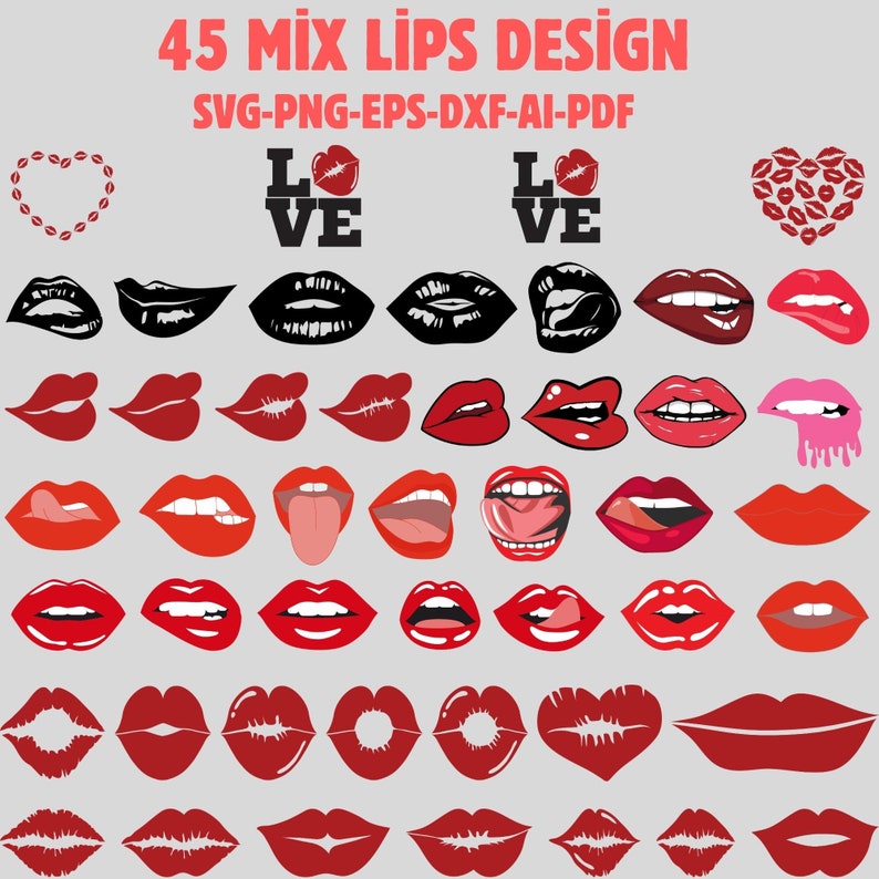 Lips Svg Kiss Svg Lips Print Svg Red Lips Svg Dripping Lips Svg