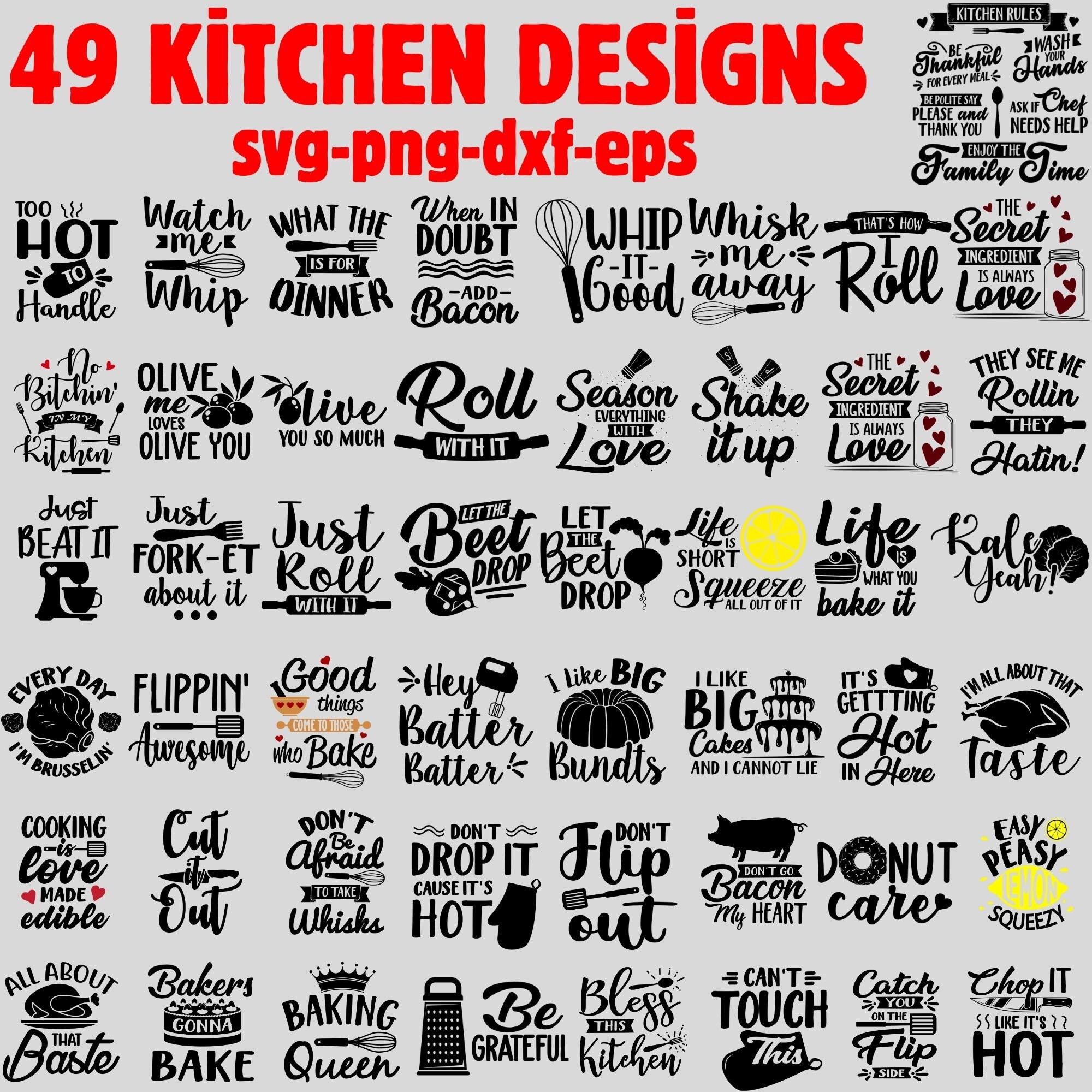 Kitchen Svg, Kitchen Pack, Kitchen Cutting Svg, Baking Svg, Cooking Svg ...