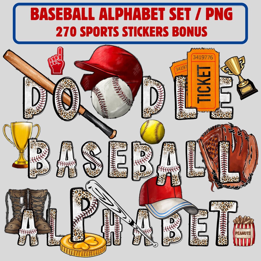 Baseball Alphabet Png,doodle Alphabet Bundle,western PNG Letters ...