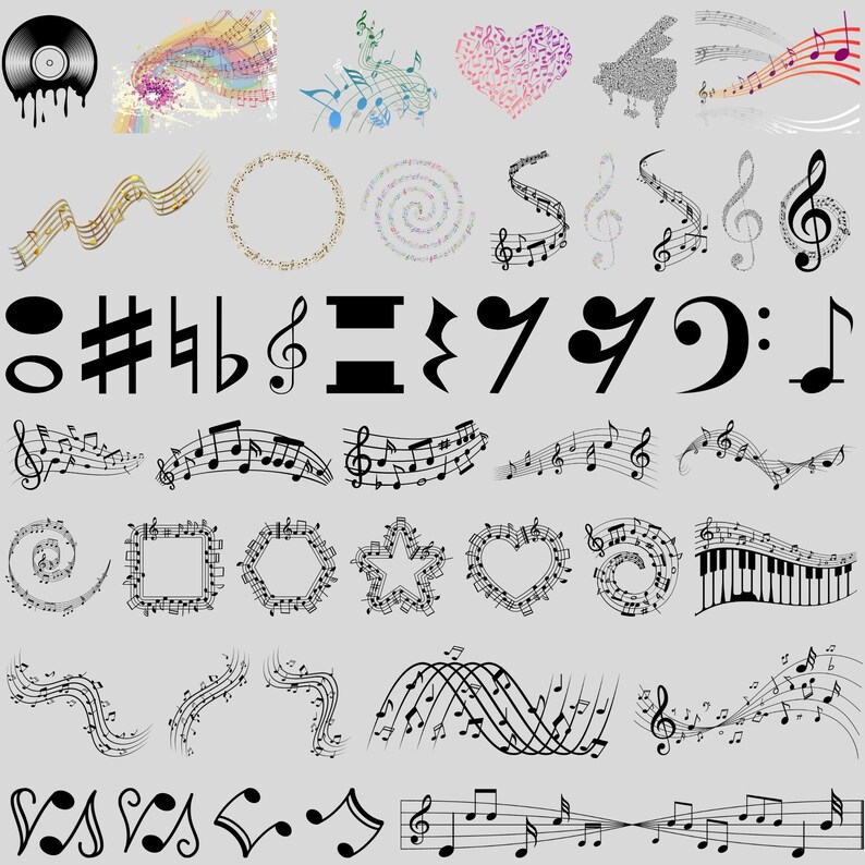 Music Notes, Guitar Note Svg, Cut Files, Note Cricut Svg, Musical ...