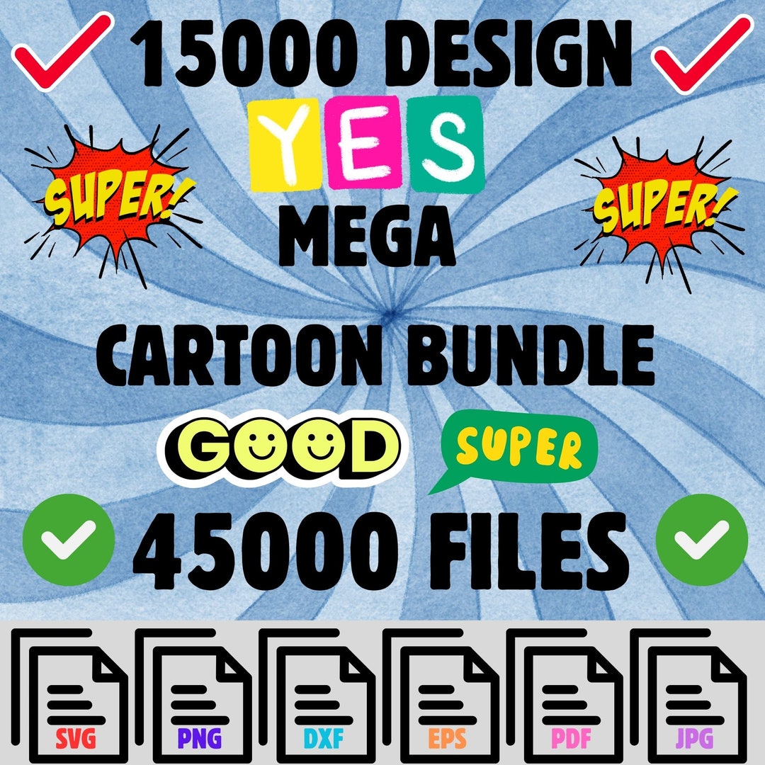 Mega Bundle Svg,mega Cartoon Bundle,cartoon Design,mega Stickers Bundle ...