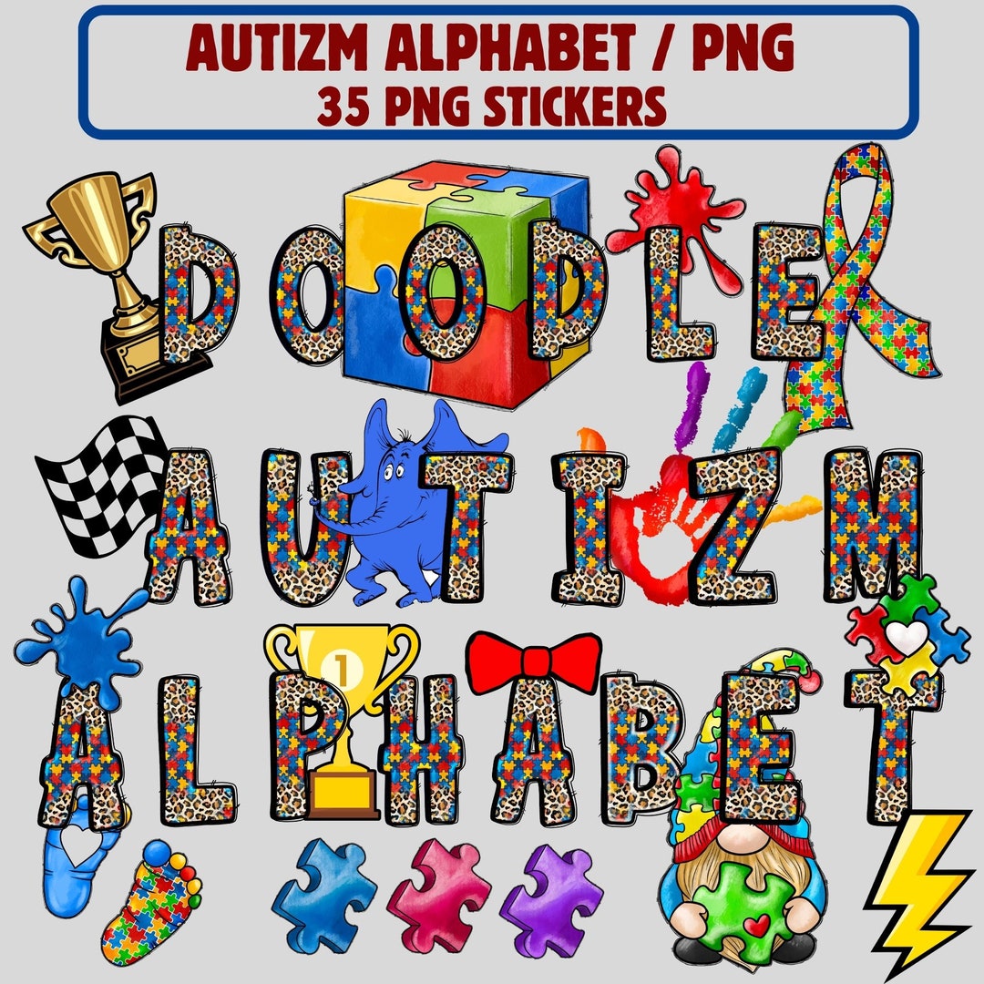 Autism Alphabet Png,doodle Alphabet Bundle,western PNG Letters ...