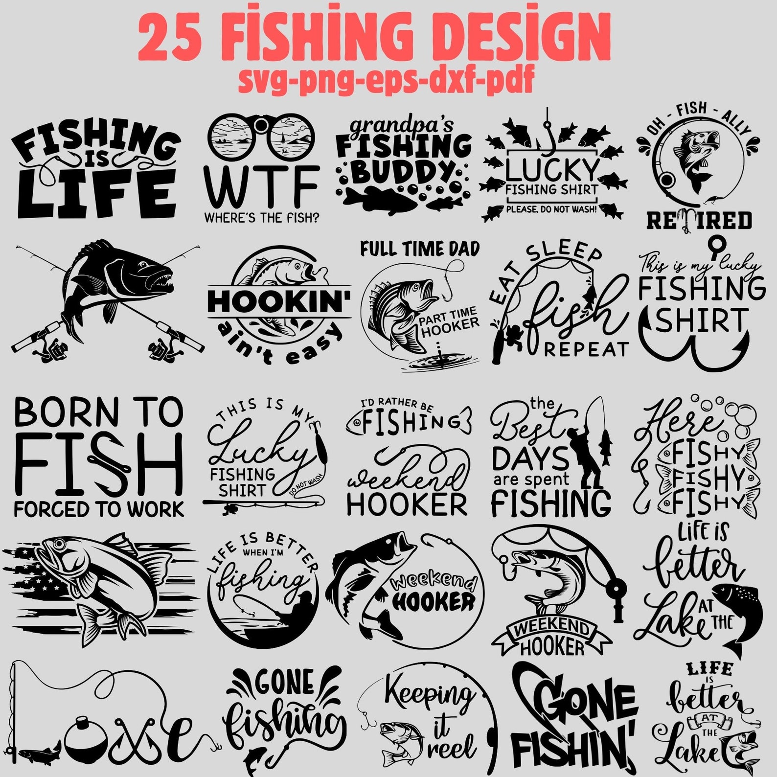 Fishing Svg, Fishing Themed Designs, Fishing Svg Bundle, Fishing Svg ...