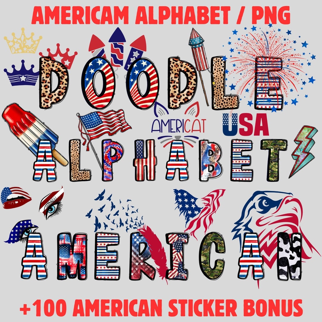 American Alphabet Png,doodle Alphabet Bundle,western PNG Letters ...