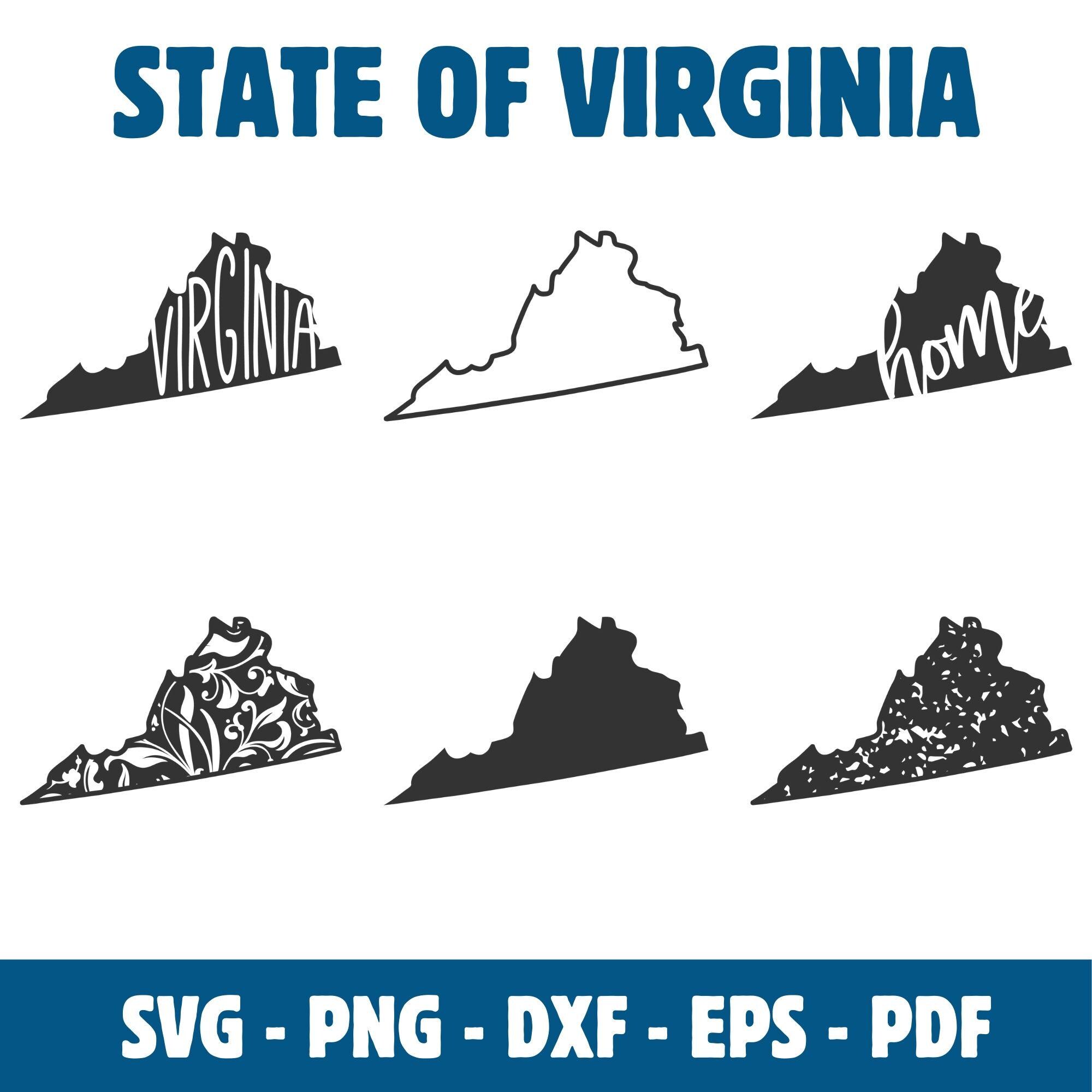 US States SVG | Virginia State SVG | Commercial Use America Chart ...