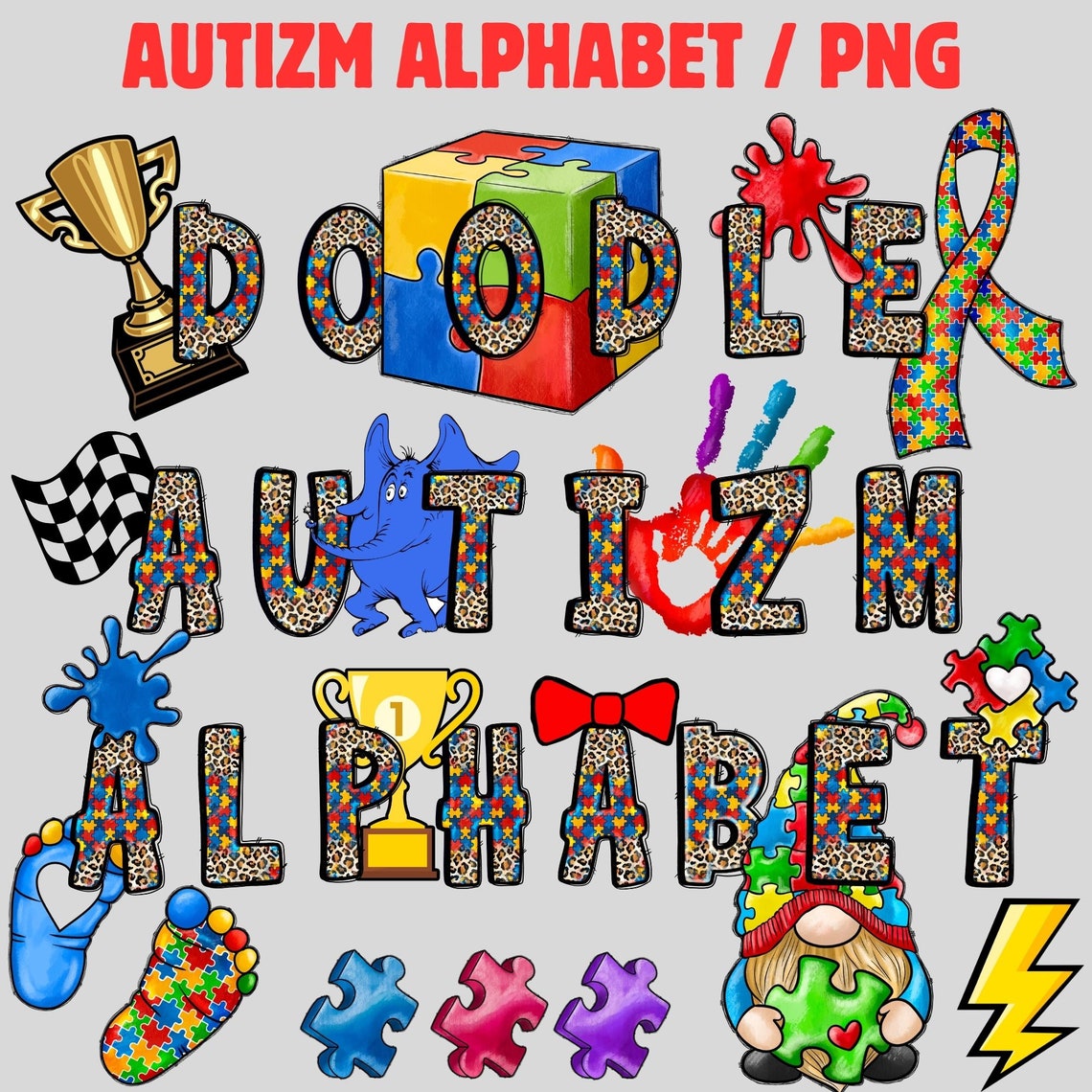 Autism Alphabet Png,doodle Alphabet Bundle,western PNG Letters ...